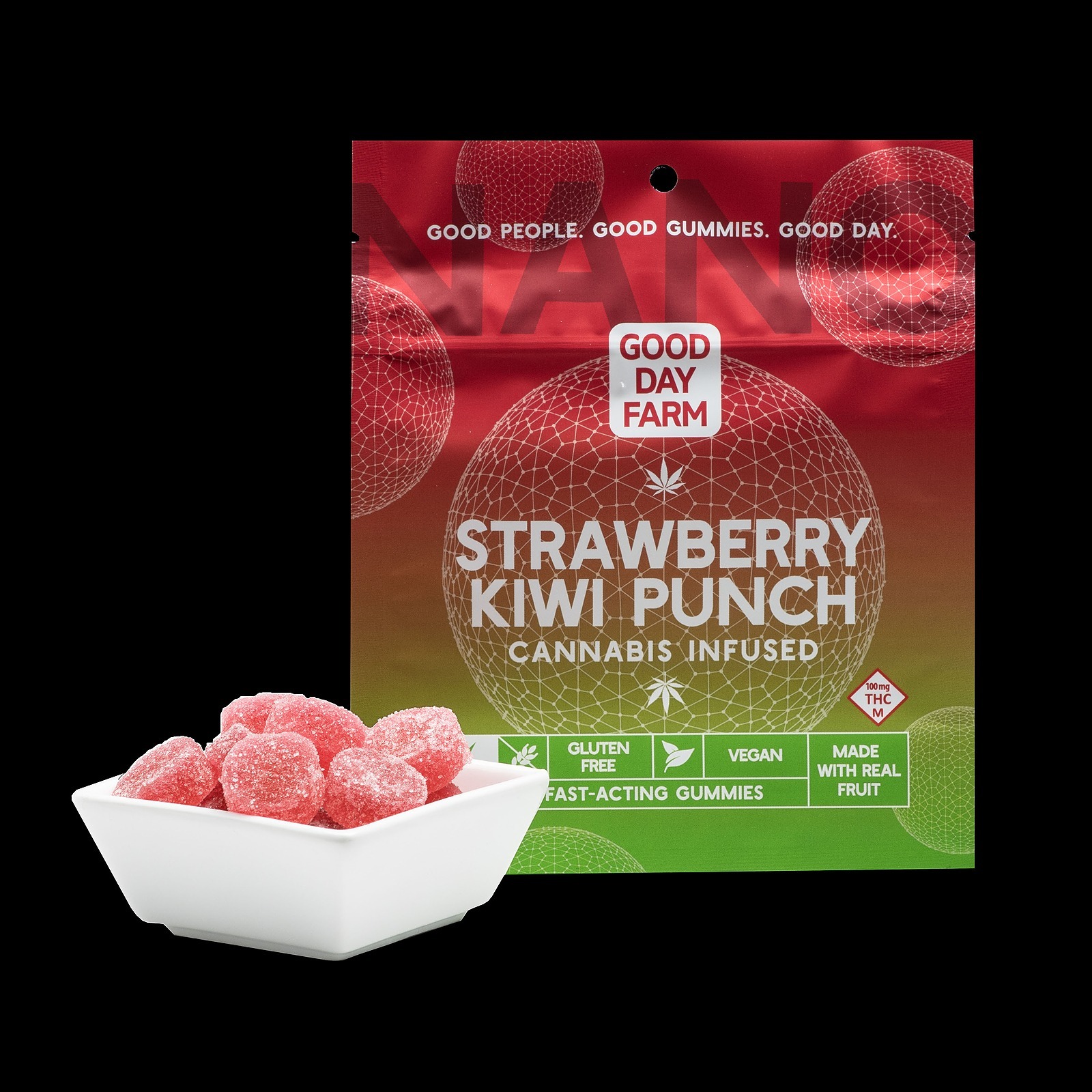 Good Day Farm: Strawberry Kiwi Punch Nano Gummies 100mg 20-pack | Leafly