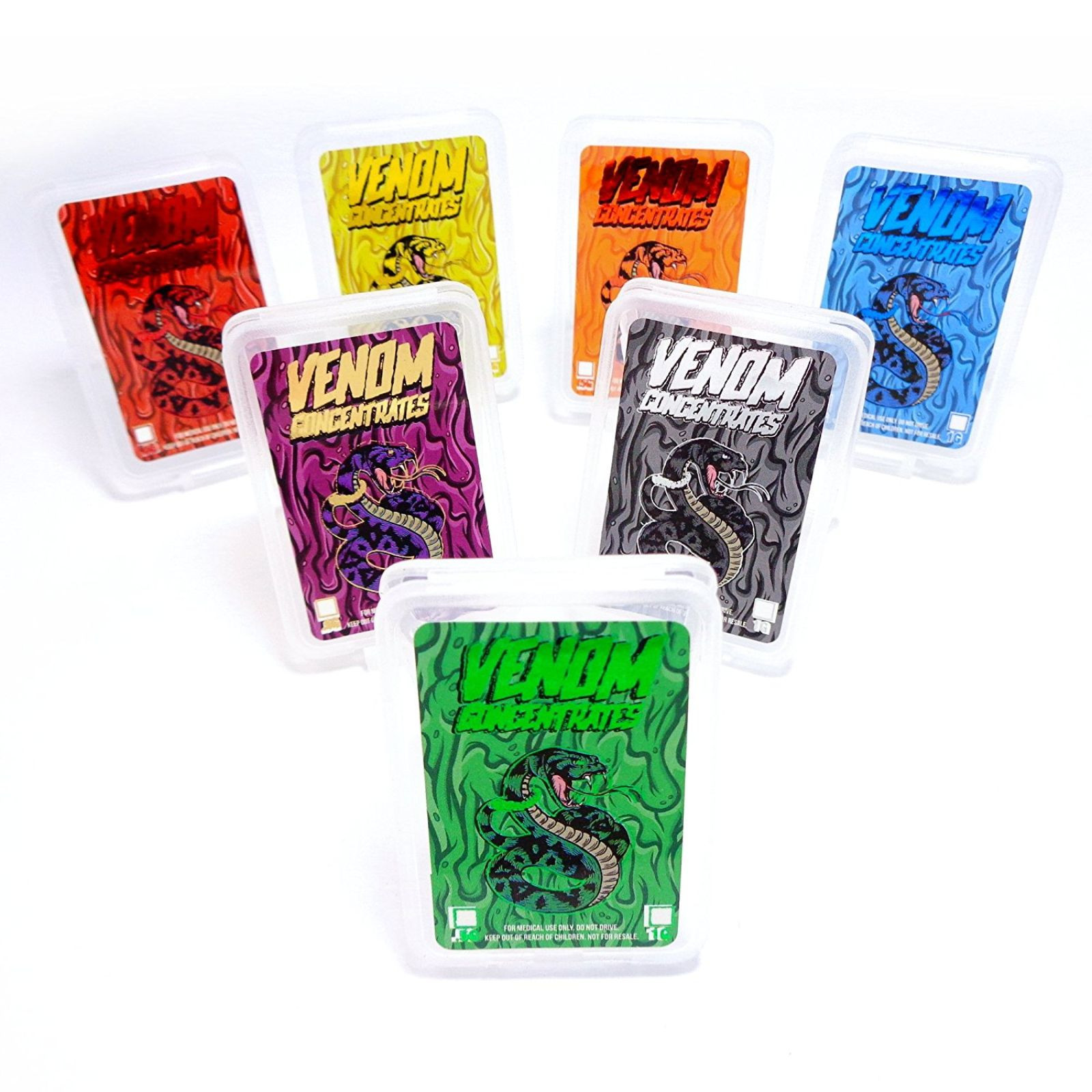 Shatter Labels: 25 Assorted VENOM CONCENTRATES Shatter Packs Wax MMJ ...