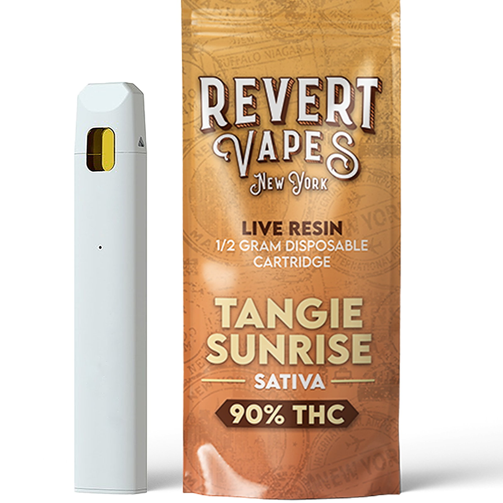 Revert Cannabis: Tangie Sunrise Live Resin 0.5g Disposable Vape | Leafly