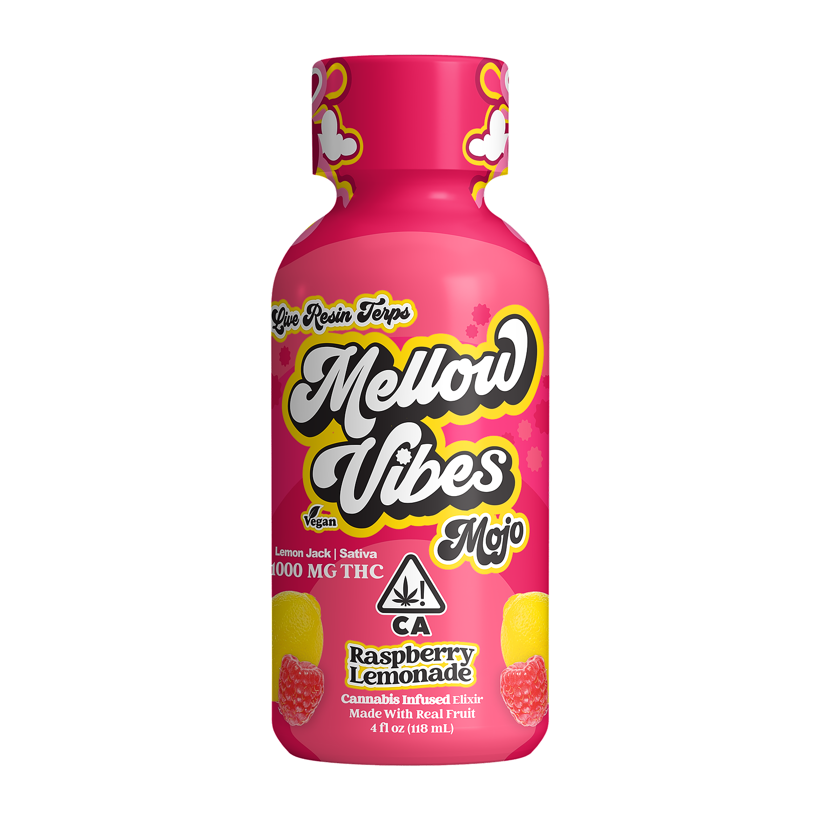 Mellow Vibes: Mellow Vibes Mojo Raspberry Lemonade 4oz 1000mg | Leafly