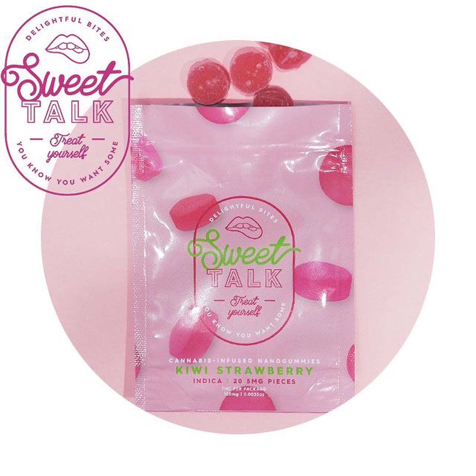 Sweet Talk: Sweet Talk Nano Gummies Kiwi Strawberry - Indica | Leafly