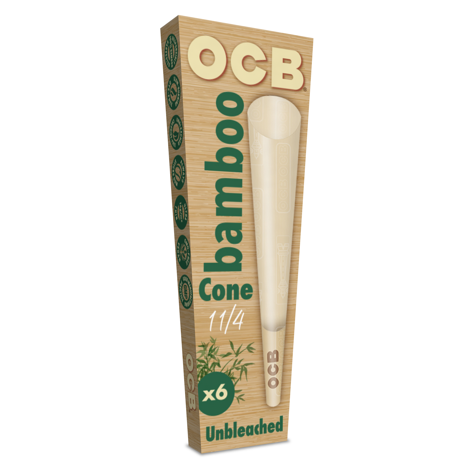 OCB Cones & Rolling Papers: OCB Bamboo Cones - 1-1/4 Size [6pk] | Leafly