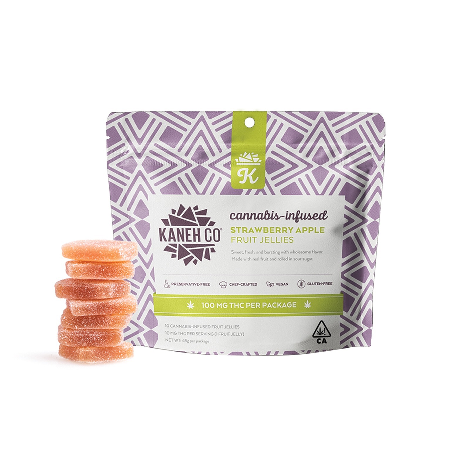 Kaneh Co.: Strawberry Apple Real Fruit Jellies [10pk] (100mg THC) | Leafly