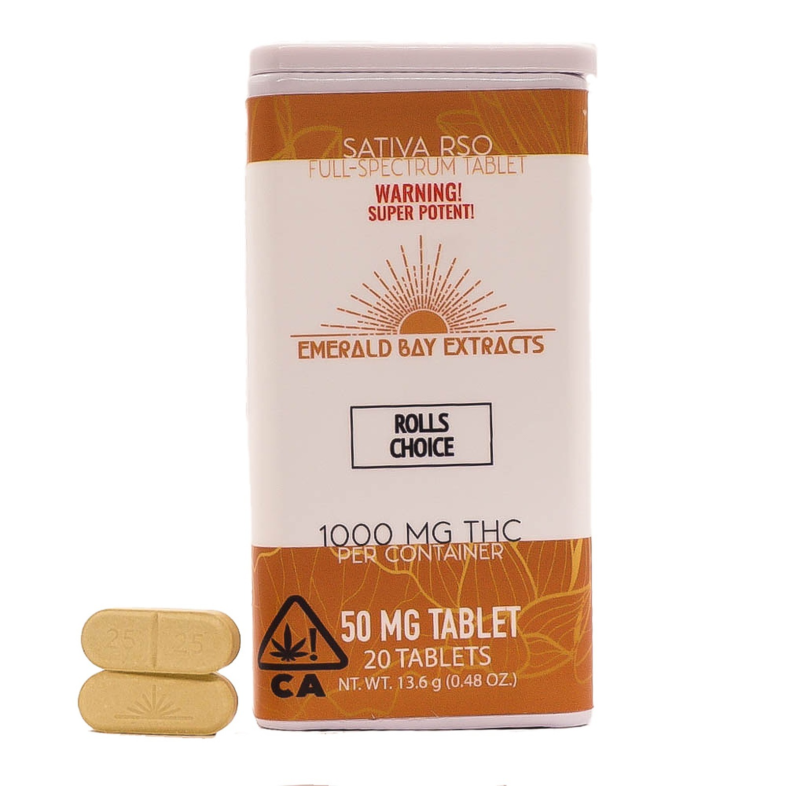 Emerald Bay Extracts: Rolls Choice RSO Tablet [50mg] (1000mg Package ...