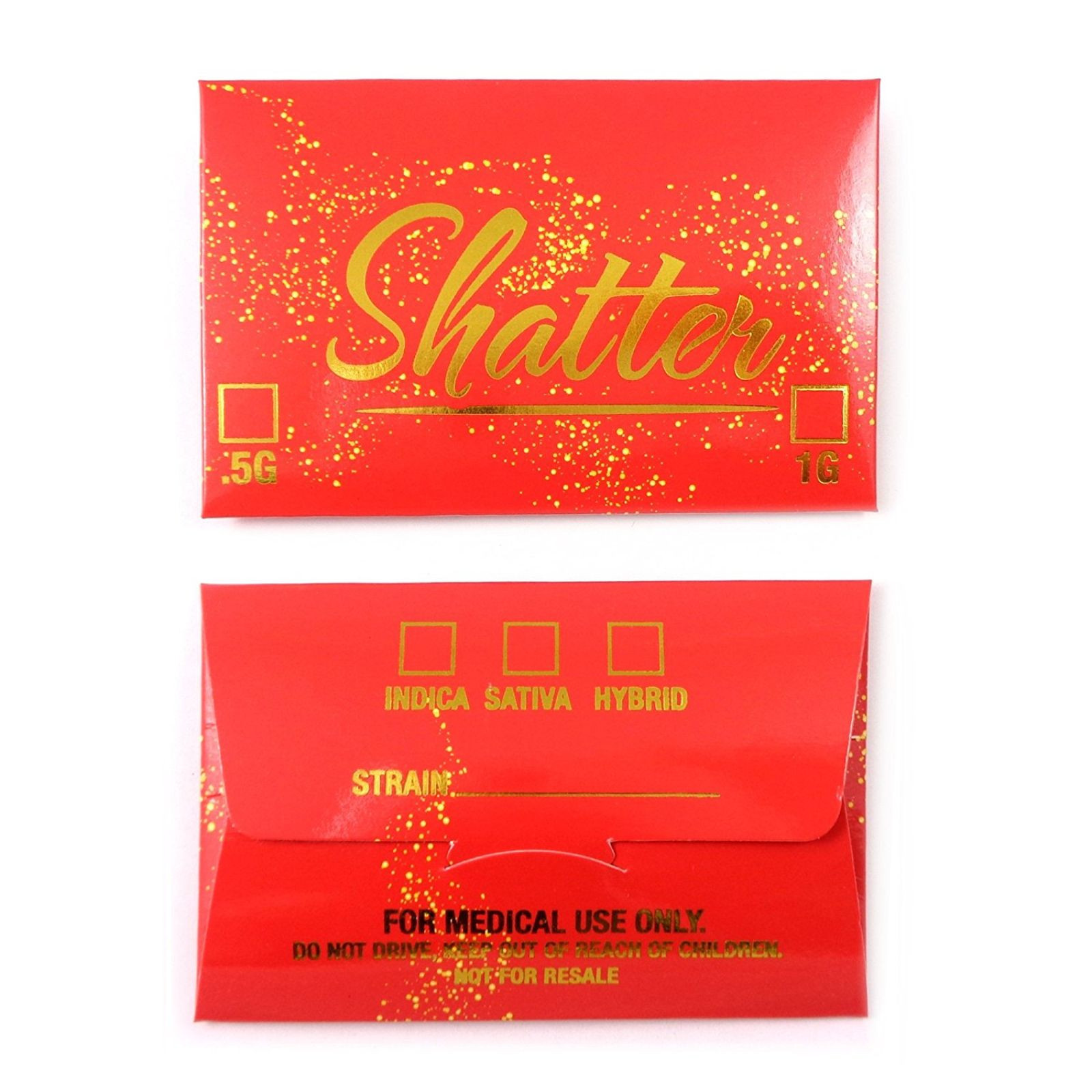 Shatter Labels: 25 Red Gold Foil Glossy Extract Coin Shatter Labels Rx ...