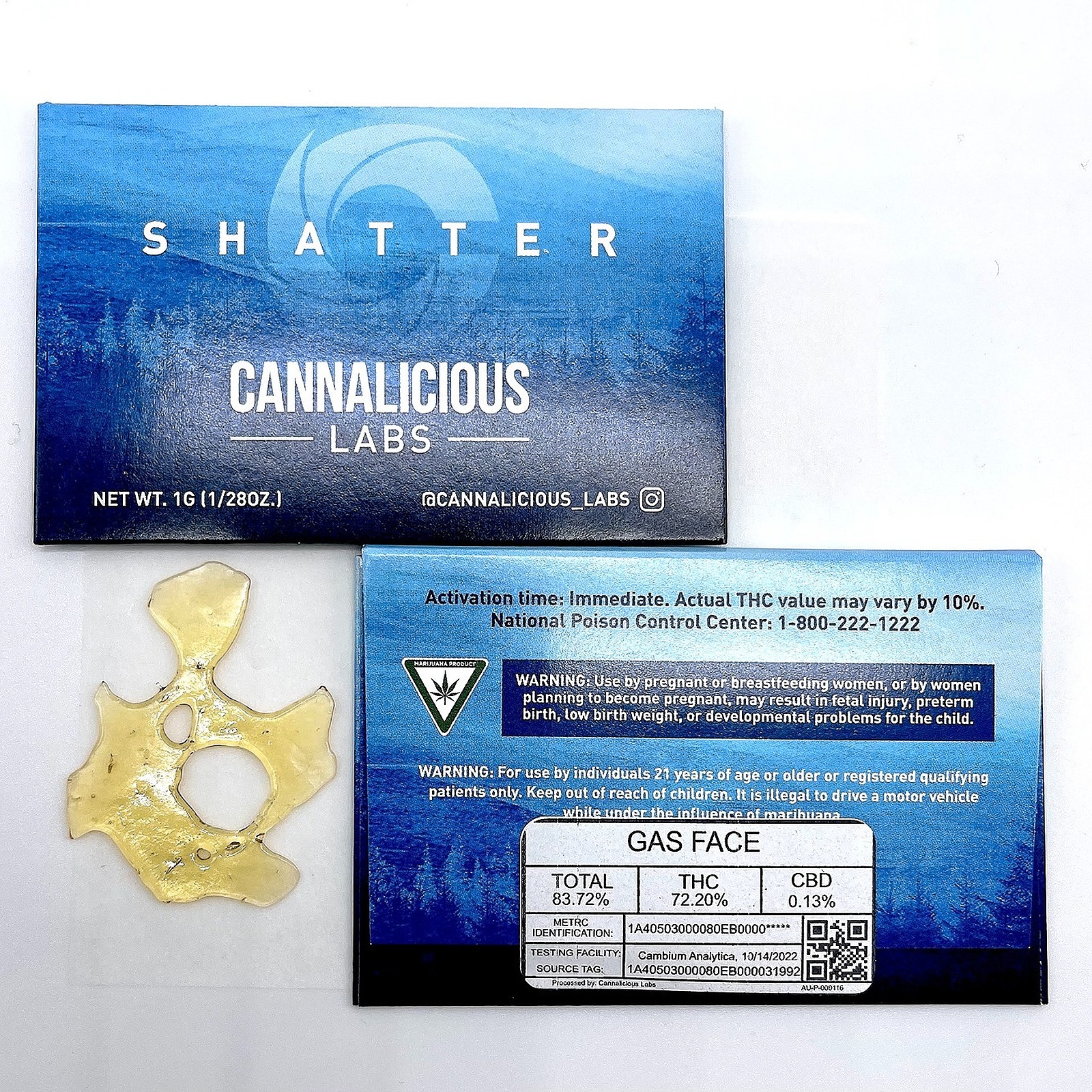 Cannalicious Labs: Gas Face Shatter 1.0g | Leafly