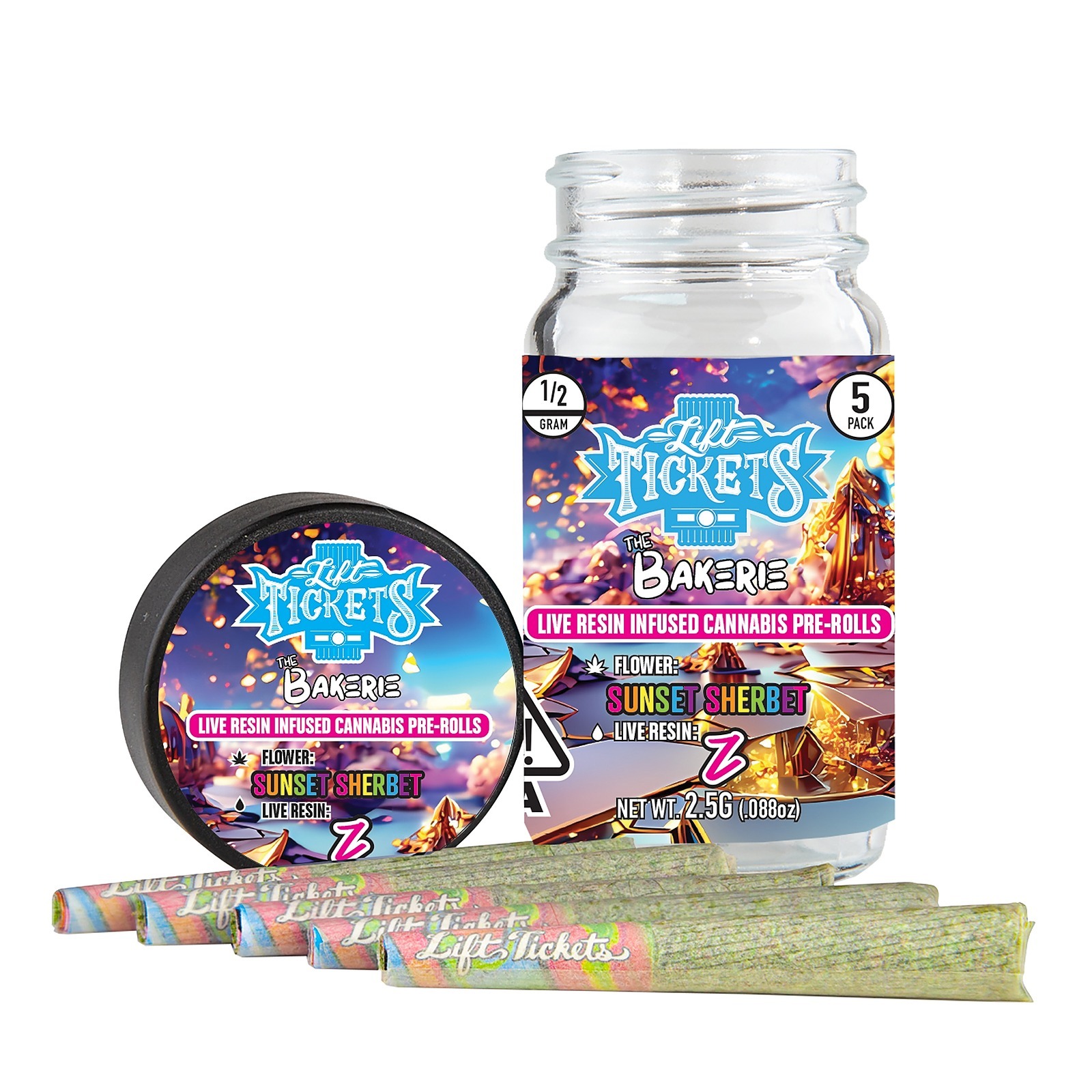 Lift Tickets: Sunset Sherbet x Z - 0.5g Infused Pre Roll Multipack (5 ...