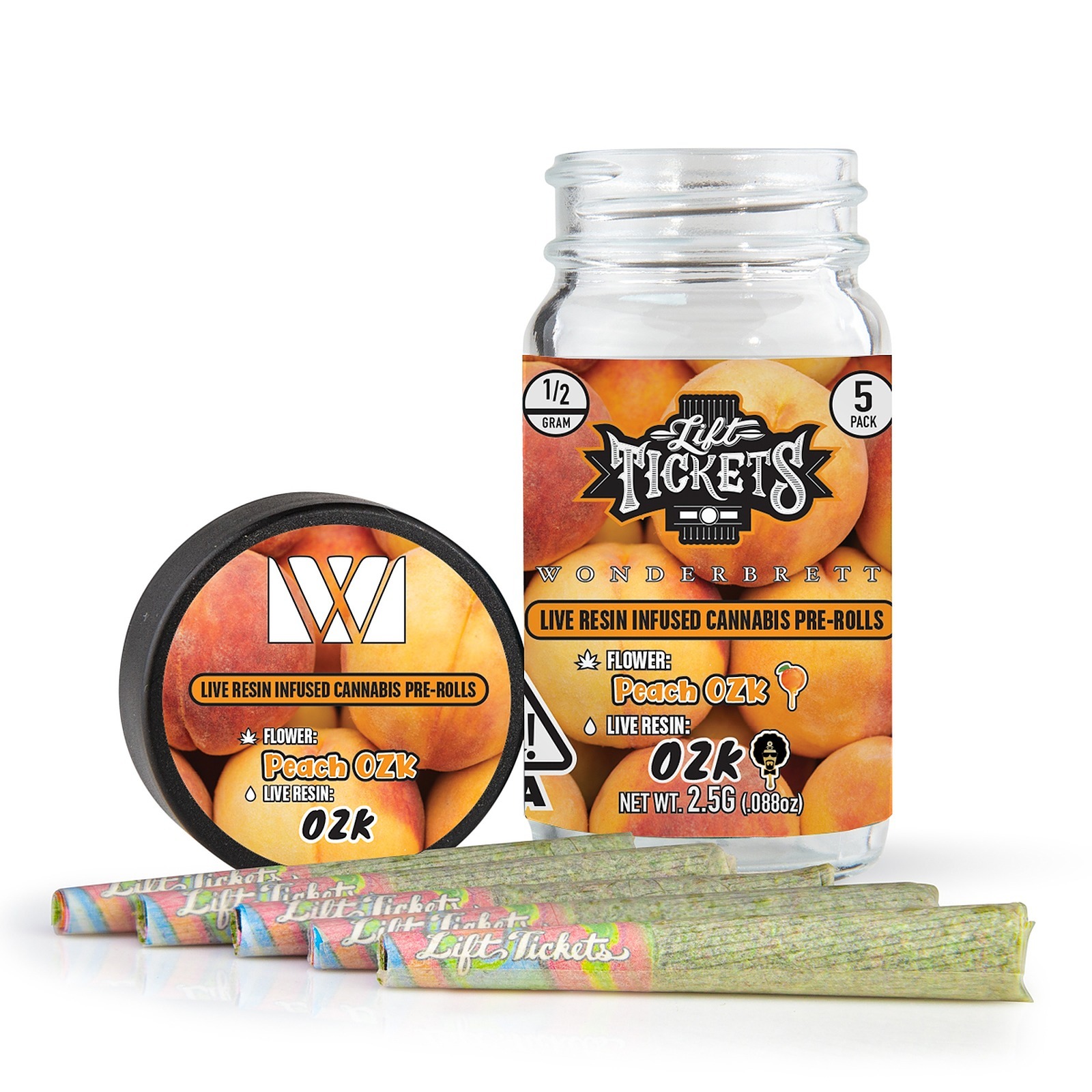 Lift Tickets: Peach OZK x OZK - 0.5g Infused Pre Roll Multipack (5 ...