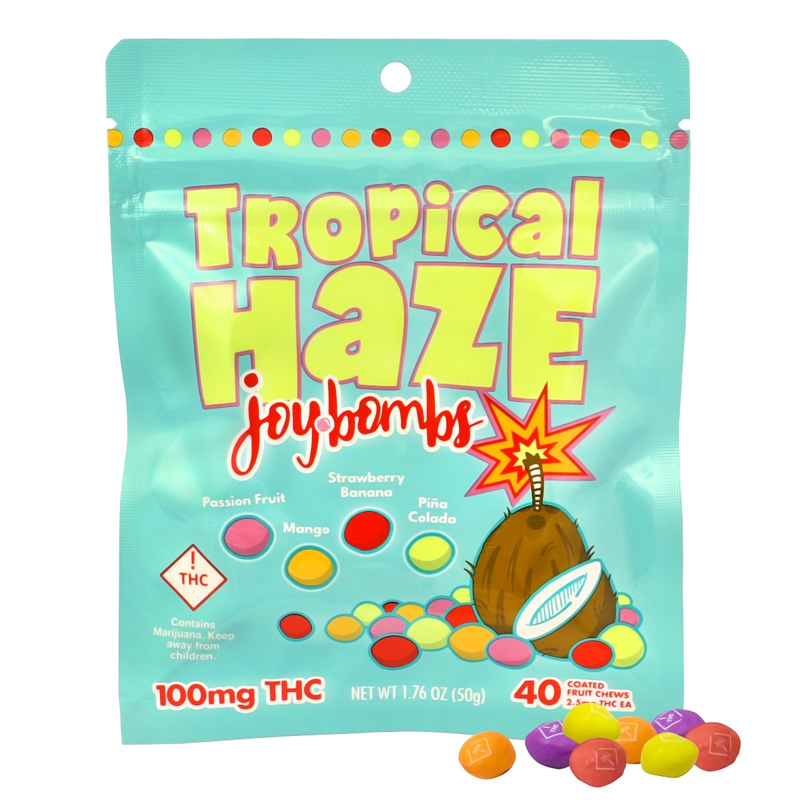 Joyibles: Joy Bombs Tropical Haze (40pk) - 2.5mg THC ea (100mg Total ...
