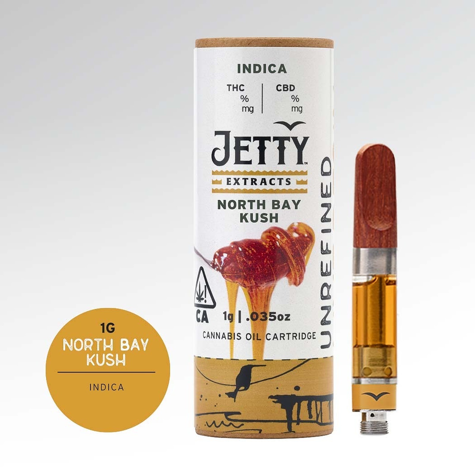 Jetty Extracts: North Bay Kush UNREFINED Live Resin Cartridge 1g | Leafly