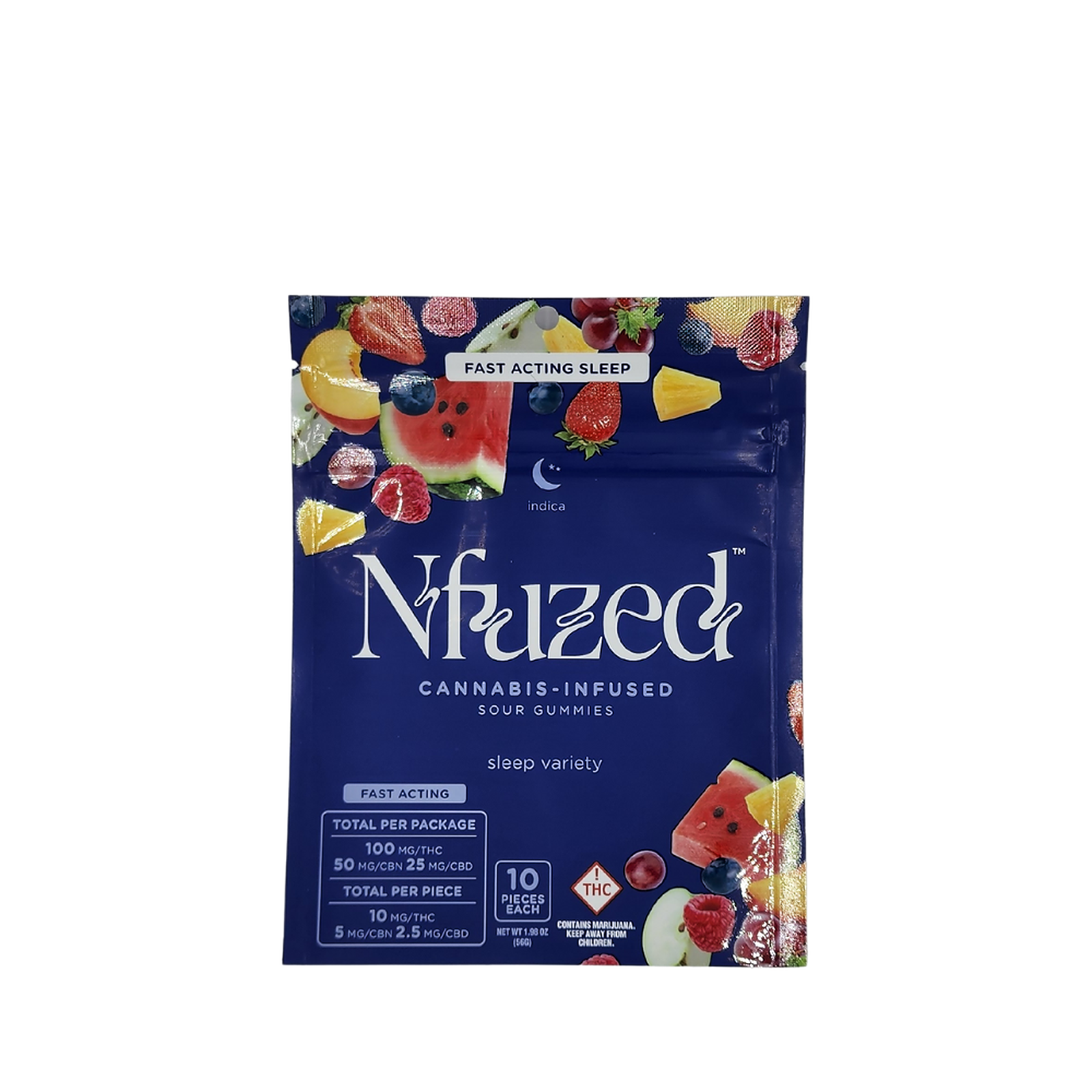 NFuzed: NFuzed Fast-Acting Super Indica Sleep Sour Gummy | Leafly
