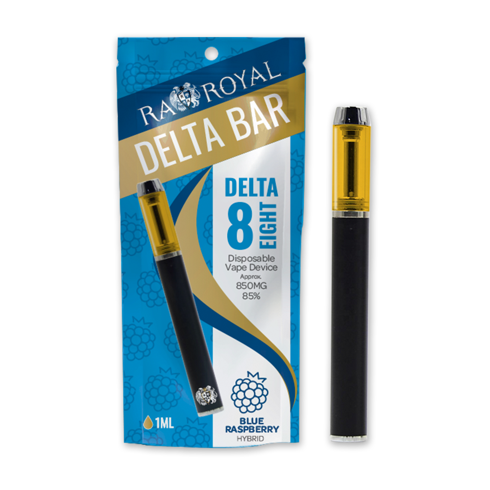 RA Royal: R.A. Royal Delta-8 Vape Pen: Blue Raspberry (Hybrid) | Leafly