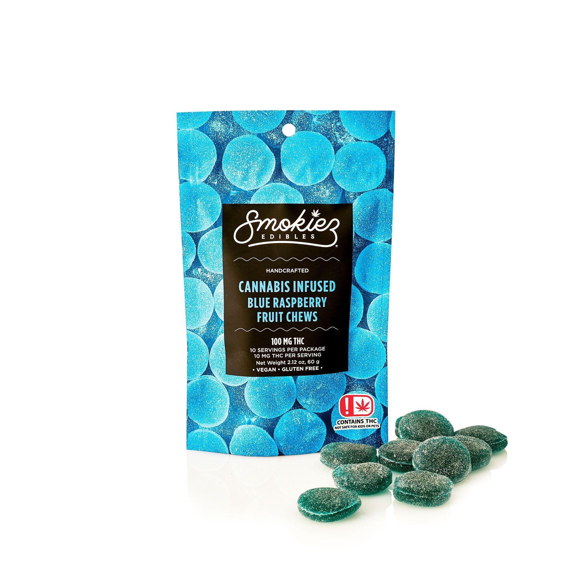 Smokiez Edibles: Blue Raspberry Fruit Chews, 100mg THC - OK | Leafly