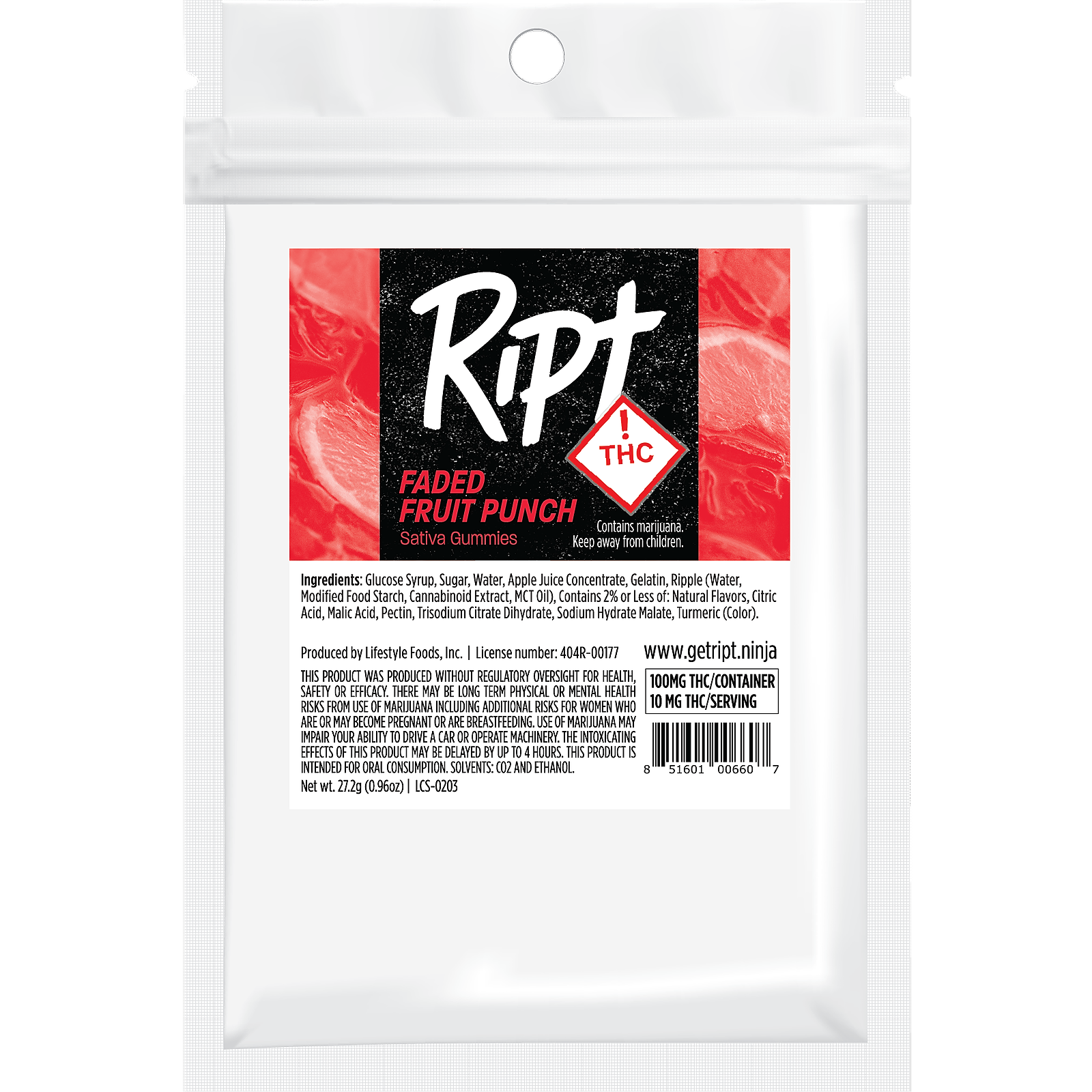 Ripple: Ript — Faded Fruit Punch - Sativa (100mg THC) | Leafly