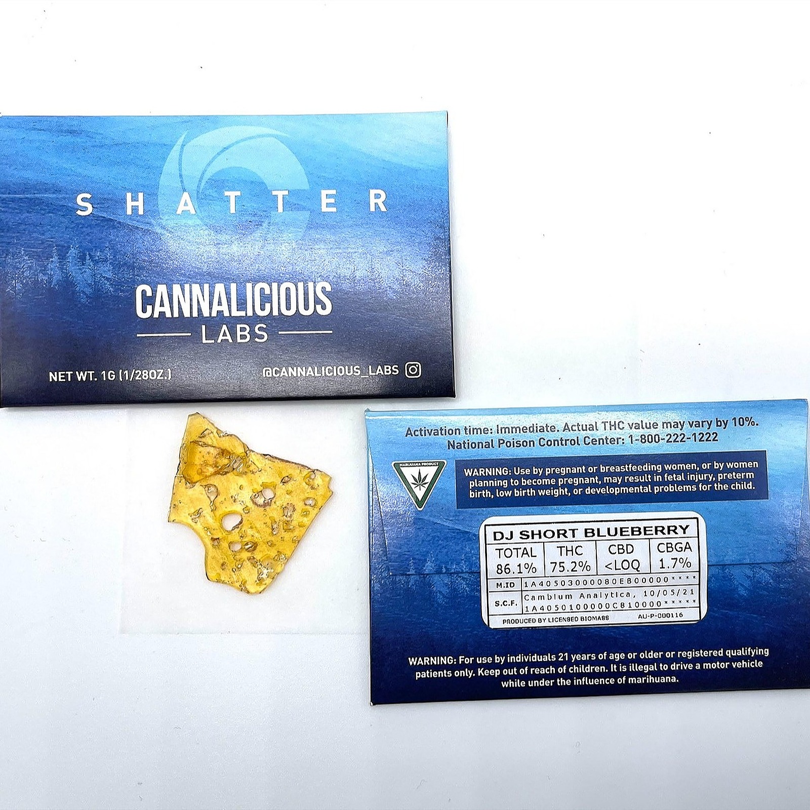 Cannalicious Labs: DJ Short Blueberry Shatter 1 g | Leafly