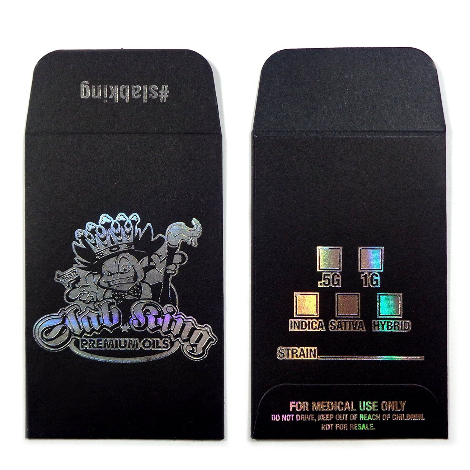 Shatter Labels: 25 Original Black Silver SLAB KING Wax Shatter Labels ...