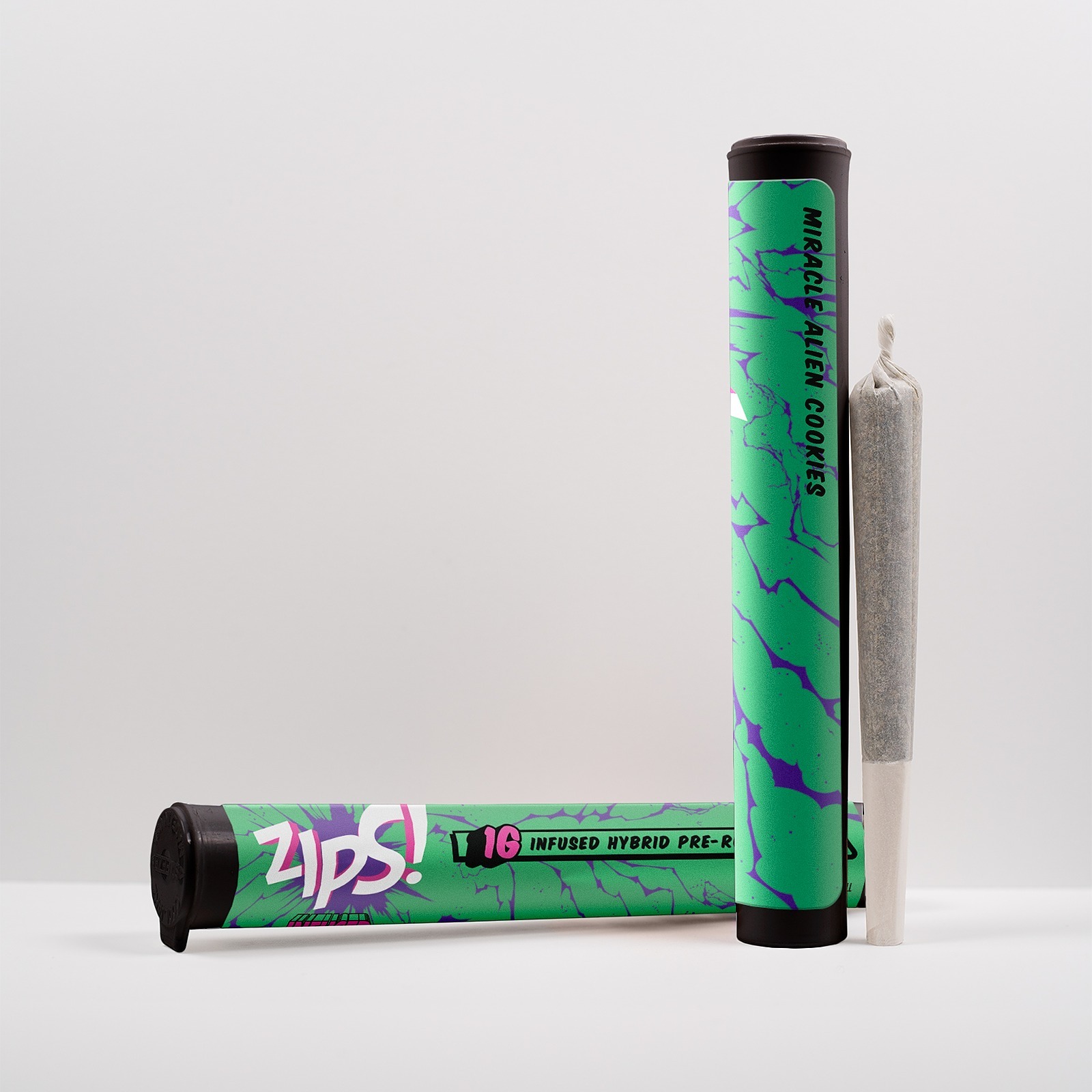 Zips!: Miracle Alien Cookies 1G Infused Preroll | Leafly