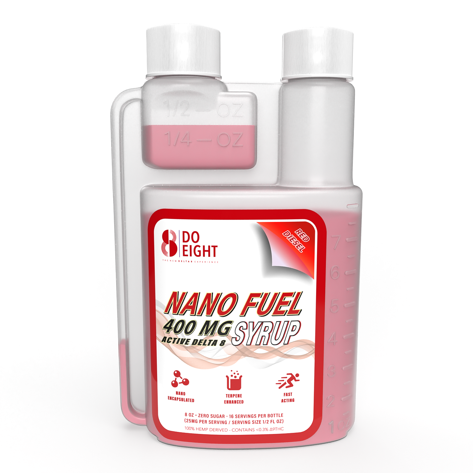 Do Eight: Do Eight Nano Fuel - 400 MG Delta 8 Syrup - Red Diesel | Leafly