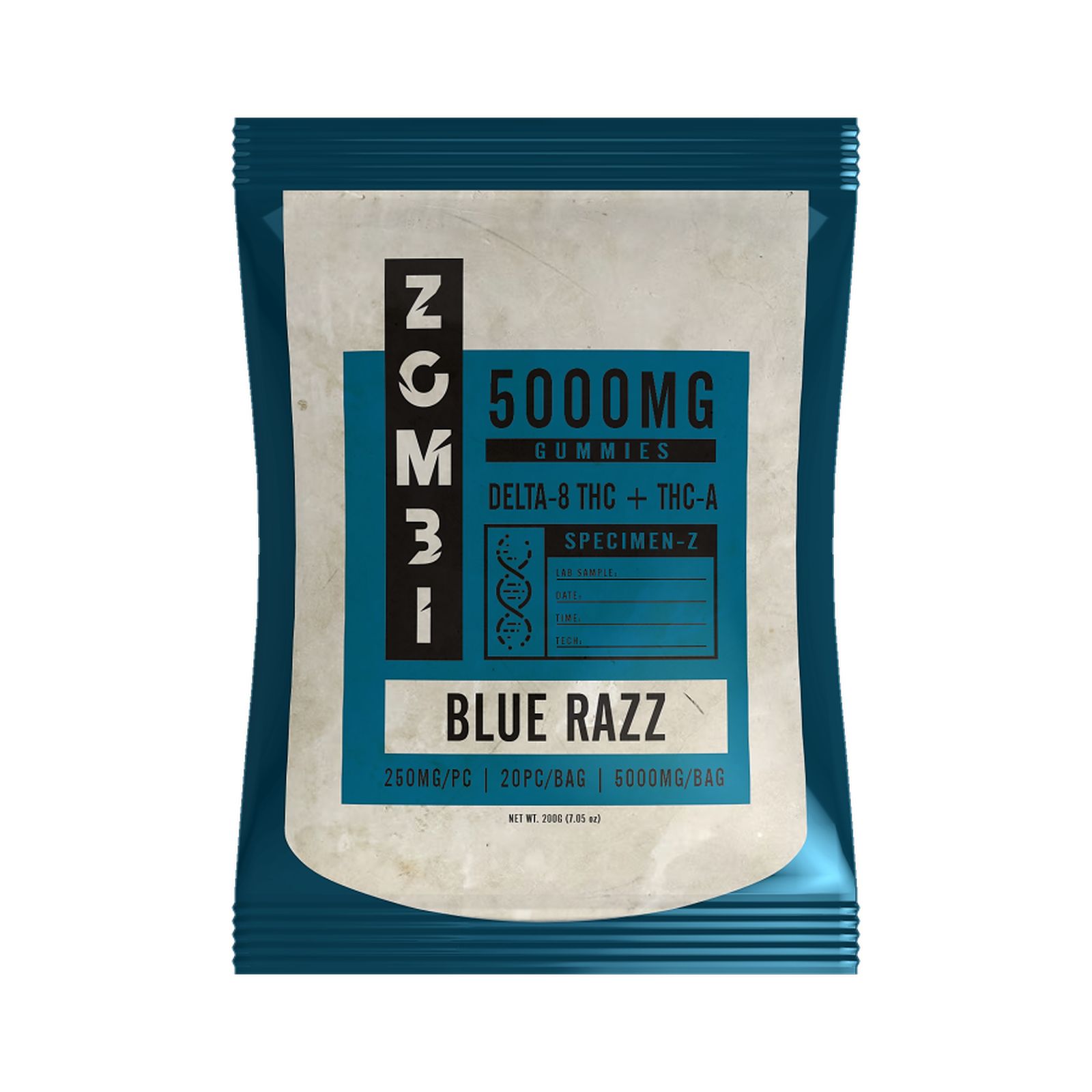 The Zombi Nation: Blue Razz: 5,000mg THC-A Gummies | Leafly