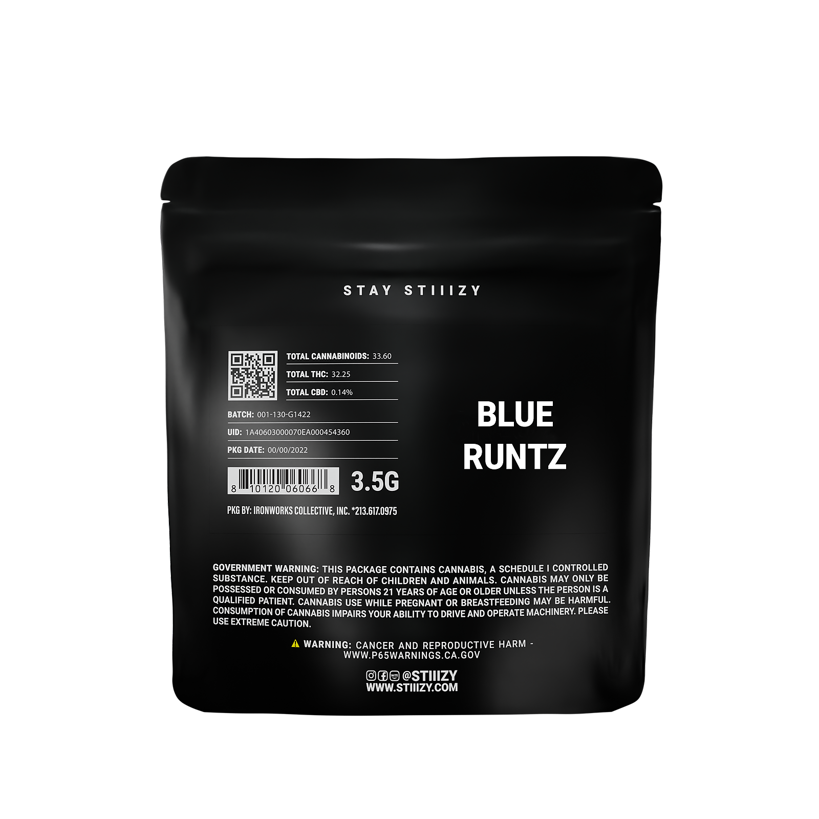 STIIIZY: BLUE RUNTZ - BLACK LABEL 3.5G | Leafly