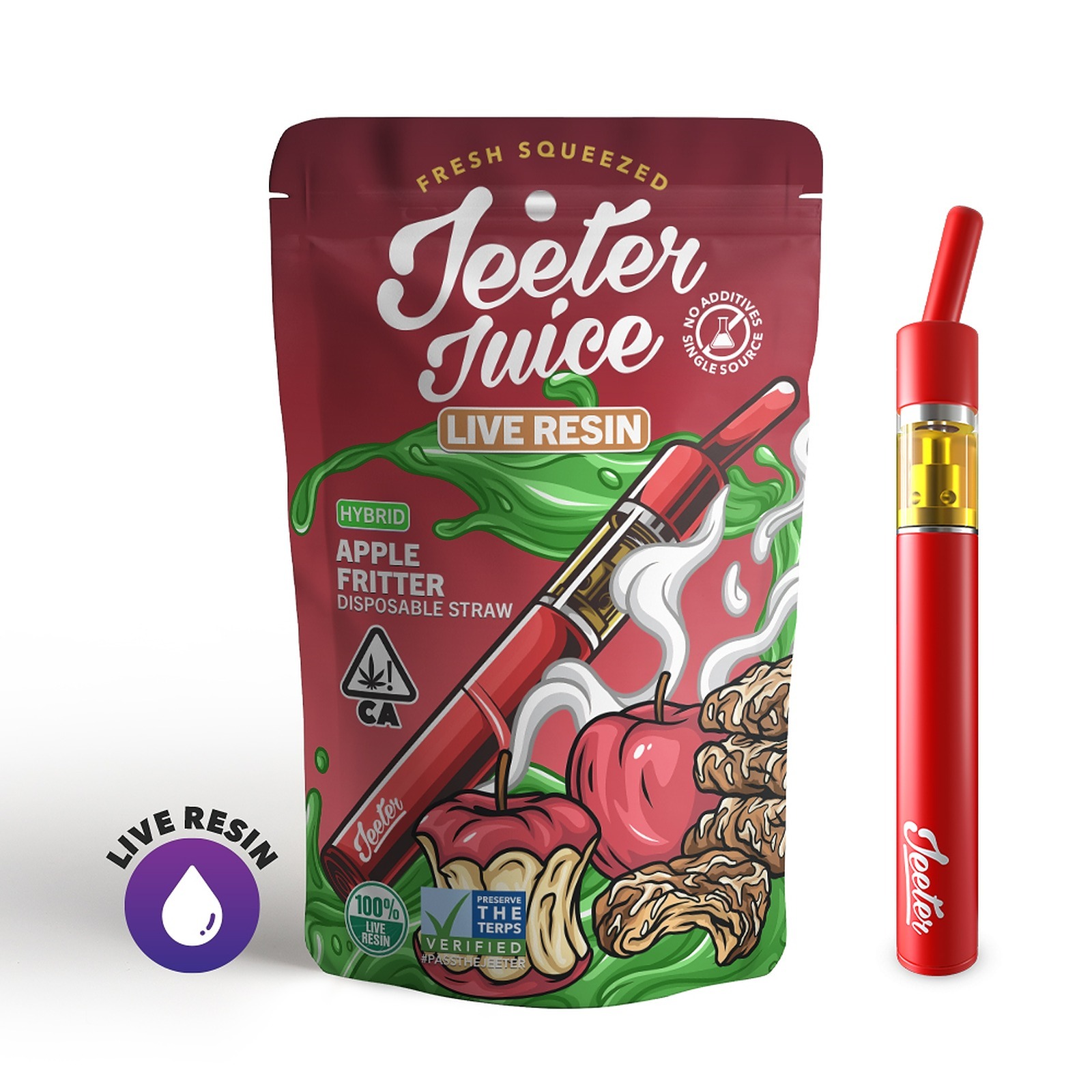 Jeeter: Apple Fritter Live Resin Disposable Straw 500mg | Leafly