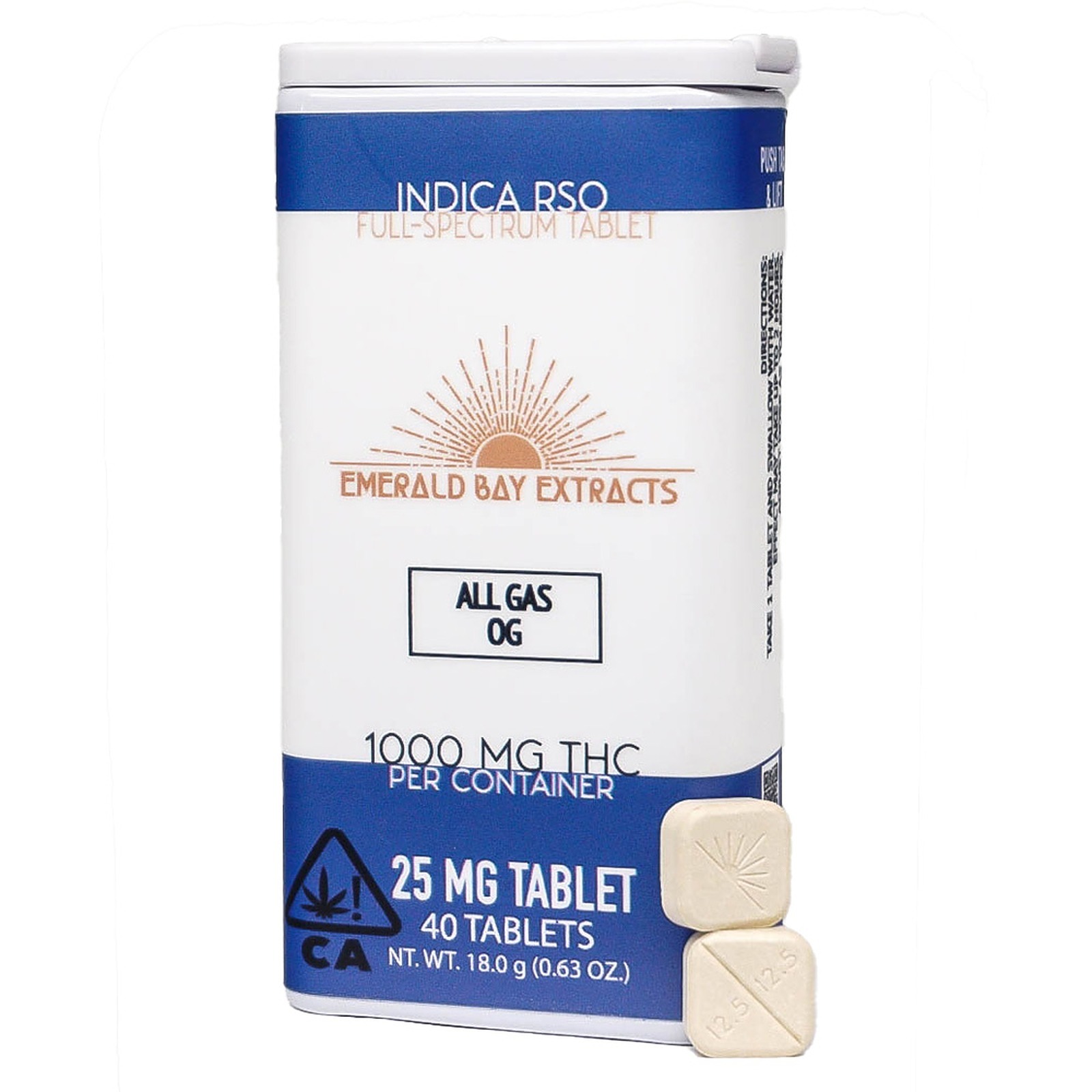 Emerald Bay Extracts: All Gas OG RSO Tablet (25mg) (1000mg Package ...