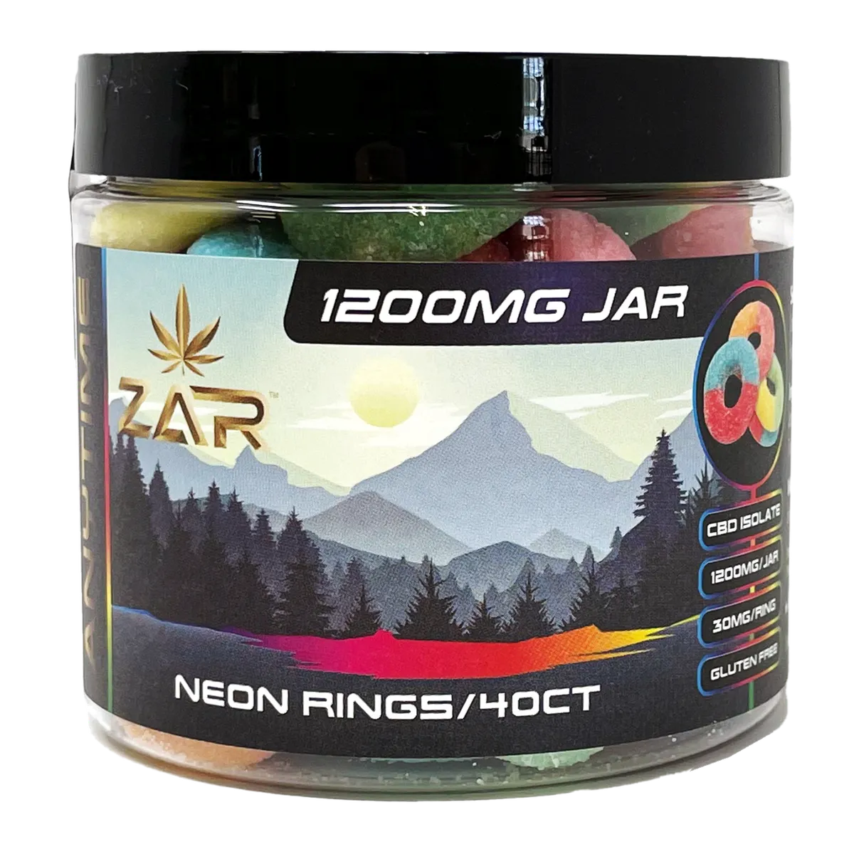 ZAR- Veterans Receive 22% Off!- 10% OFF With Code: LEAFLY: ZAR 1200mg Isolate Neon Rings | Leafly