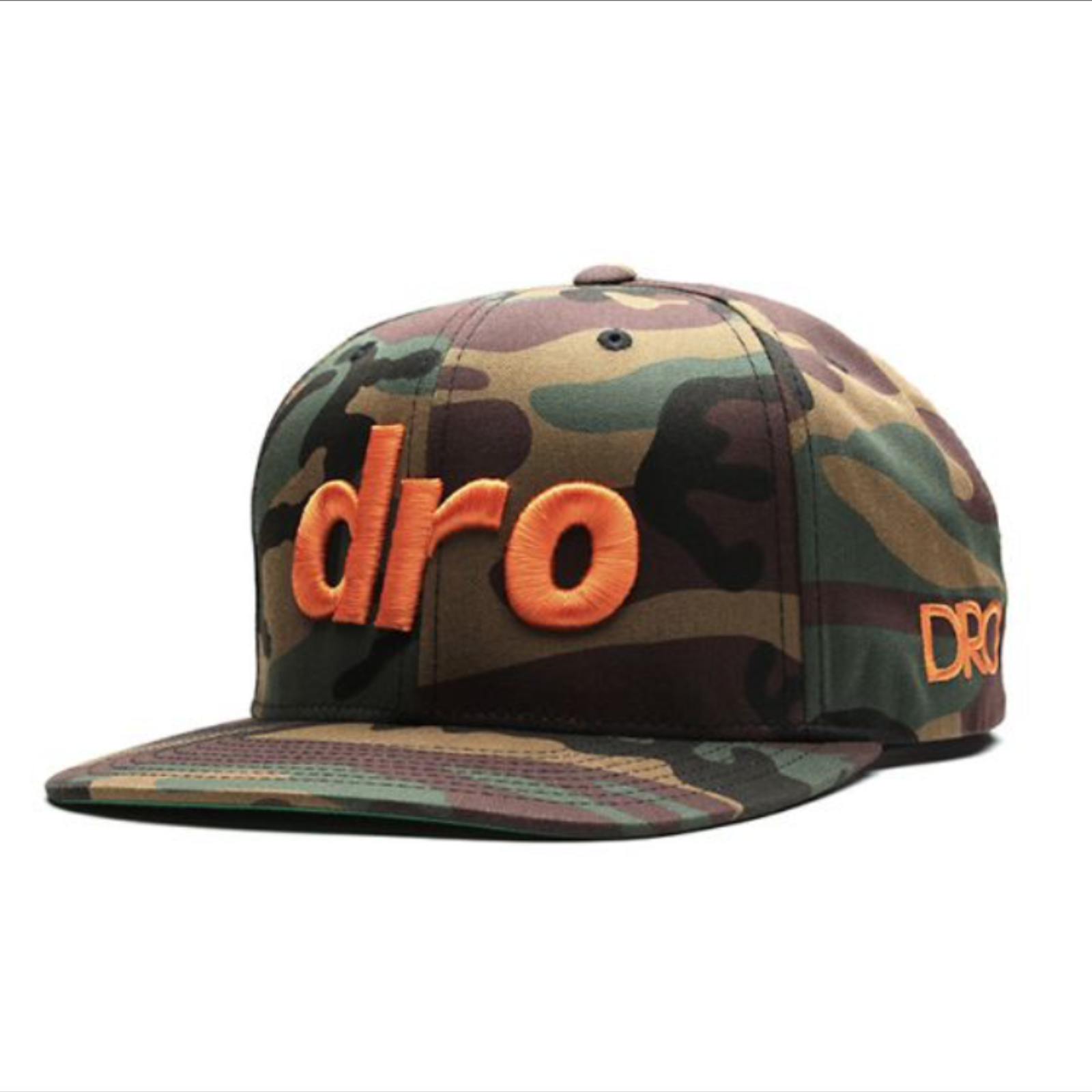 DRO: DRO Woodland Camouflage Weed Snapback Hat - Orange | Leafly