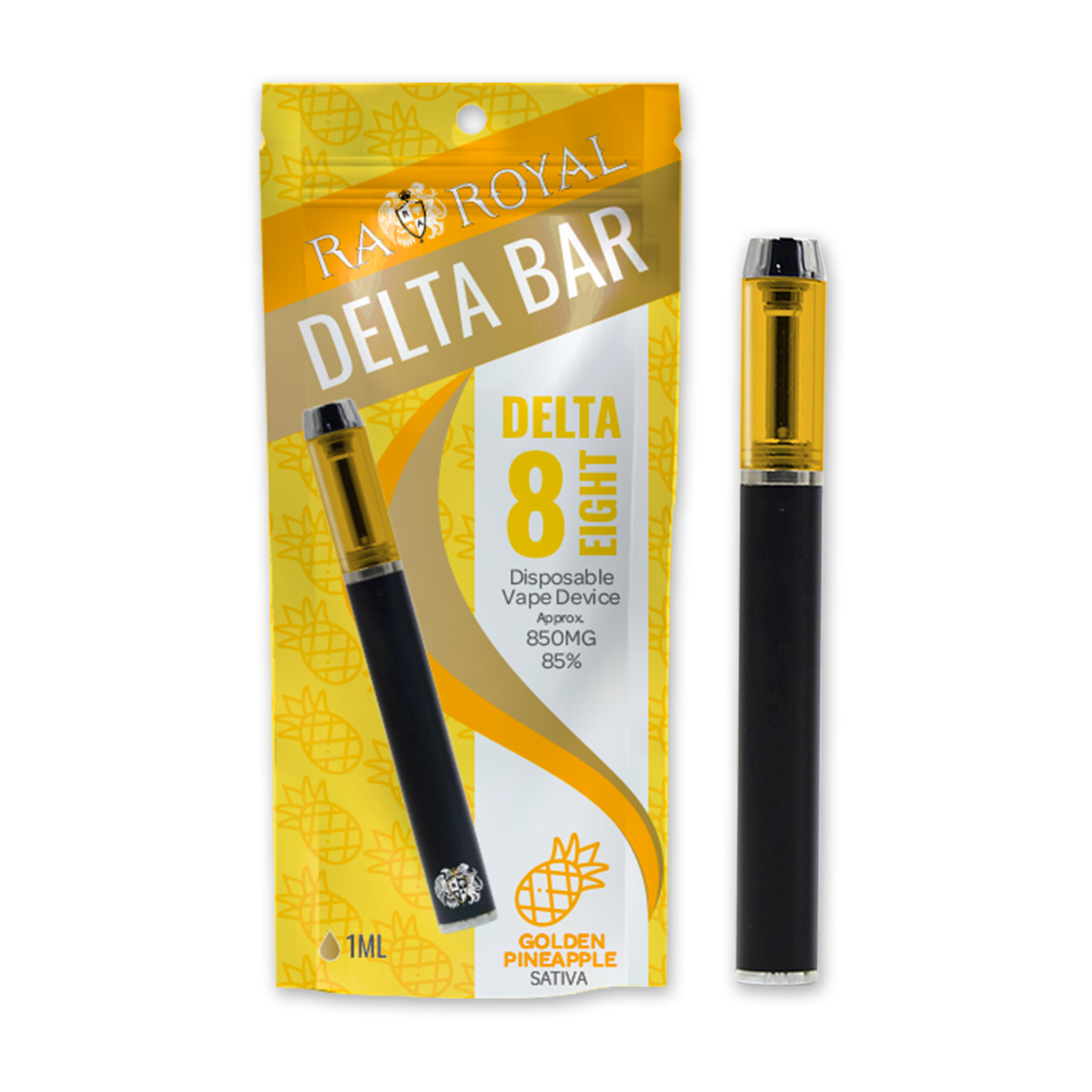 RA Royal: R.A. Royal Delta-8 Vape Pen: Golden Pineapple (Sativa) | Leafly