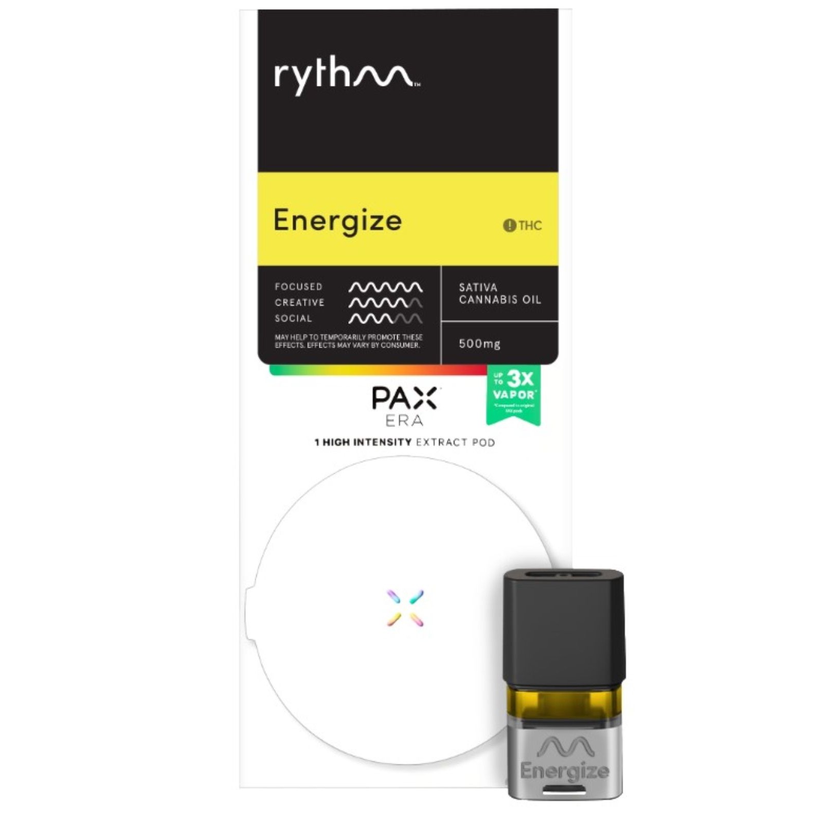 RYTHM: Lemon Hash - Energize PAX Pod 0.5g | Leafly