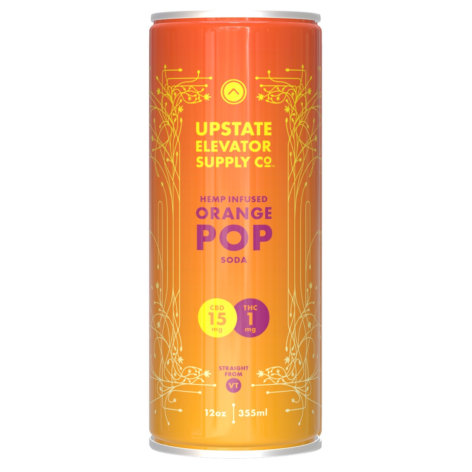 Upstate Elevator Supply Co.: 1mg THC Orange Pop Soda | Leafly