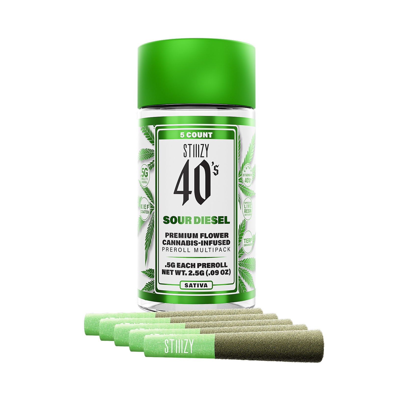 STIIIZY: SOUR DIESEL .5G 40S PREROLL MULTIPACK | Leafly