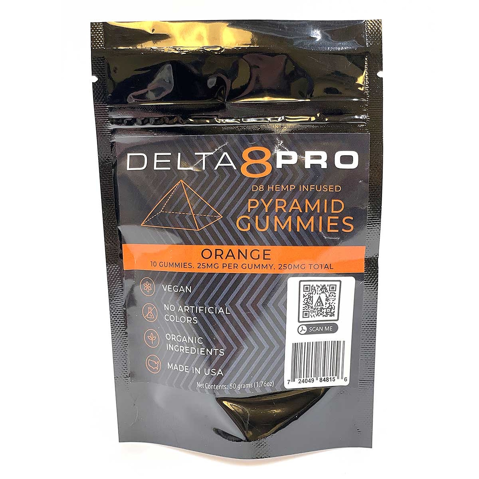 Delta 8 Pro: 25mg Delta 8 THC Gummies Orange 10 Count | Leafly