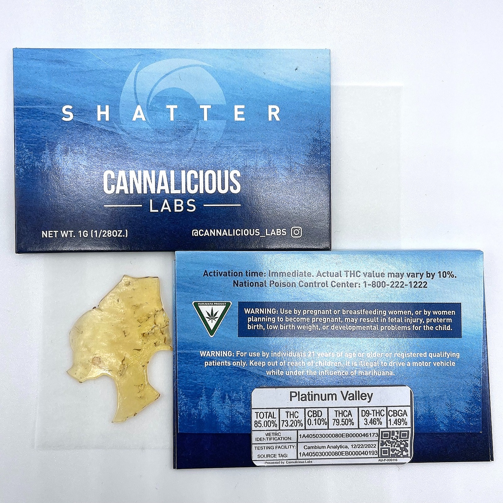Cannalicious Labs: Platinum Valley Shatter 1.0g | Leafly