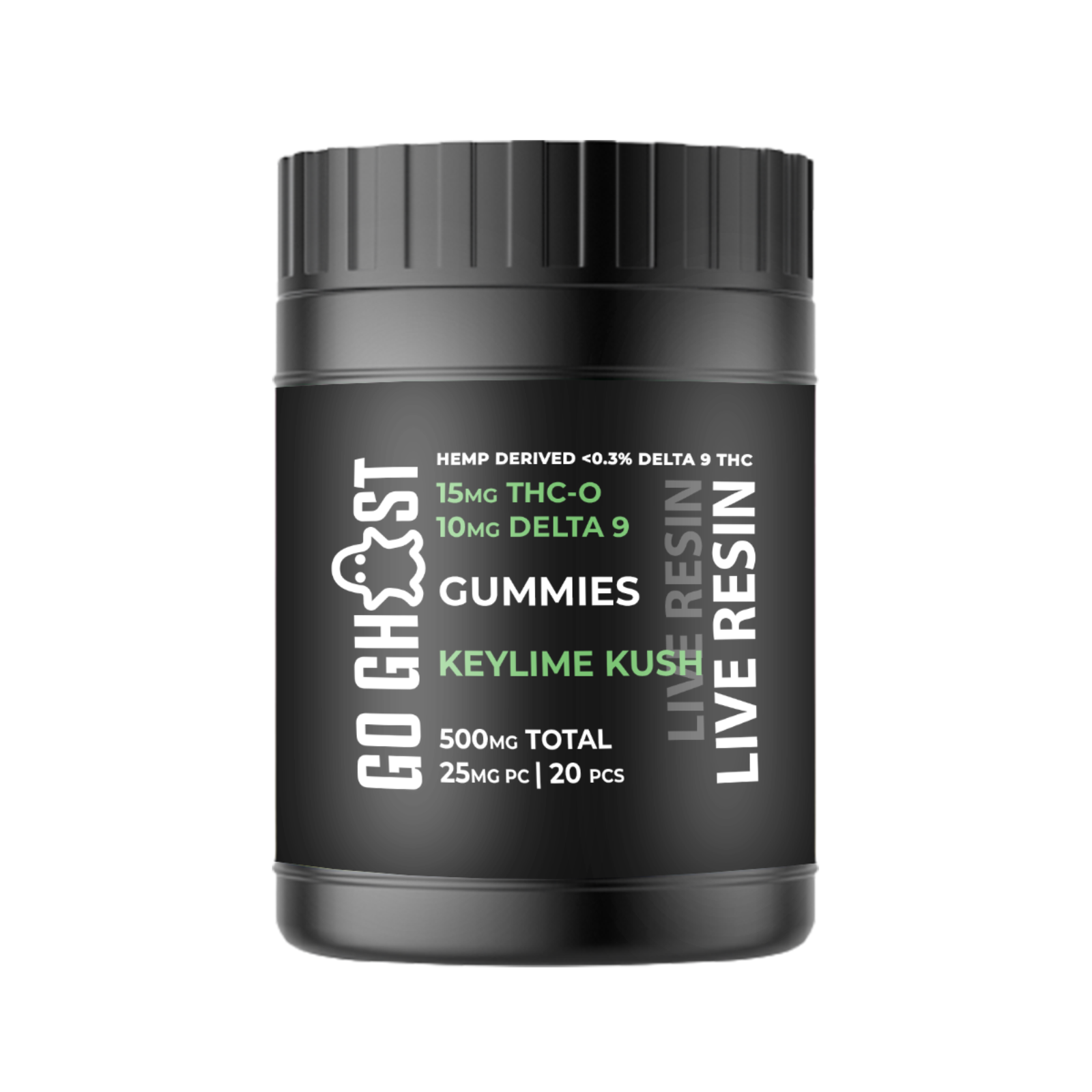 Go Ghost Hemp: Keylime Kush LIVE Resin Delta 9/THC-O Gummies | Leafly