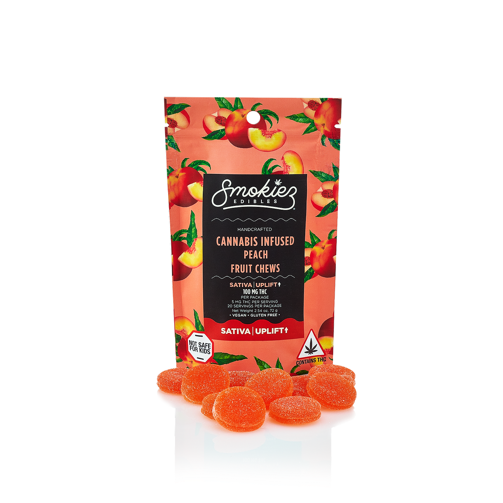 Smokiez Edibles: Smokiez SATIVA Peach Fruit Chews - 100mg 20pk - MA ...