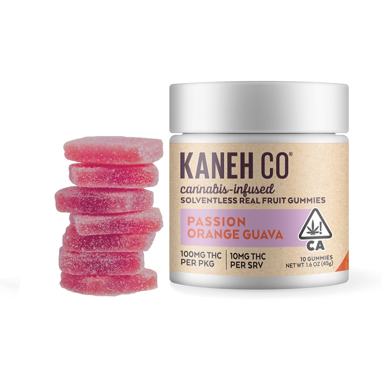 Kaneh Co.: Solventless Passion Orange Guava Real Fruit Gummies [10pk ...