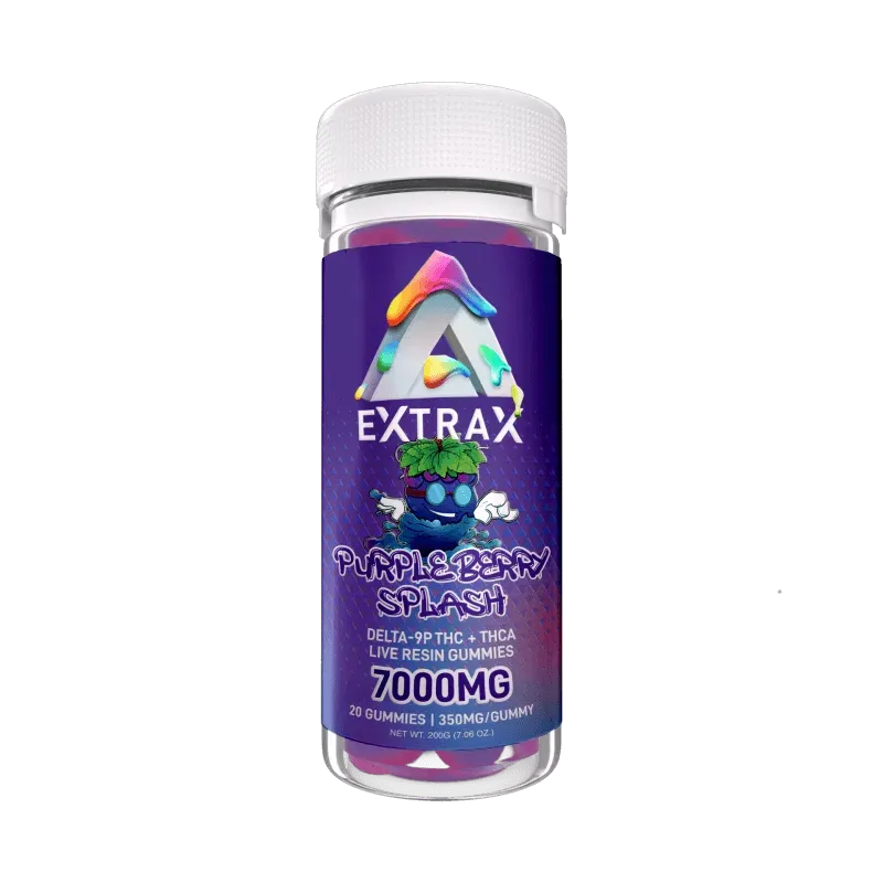 Delta Extrax: Purple Berry Splash | THCa 7000mg Gummies Adios Blend ...