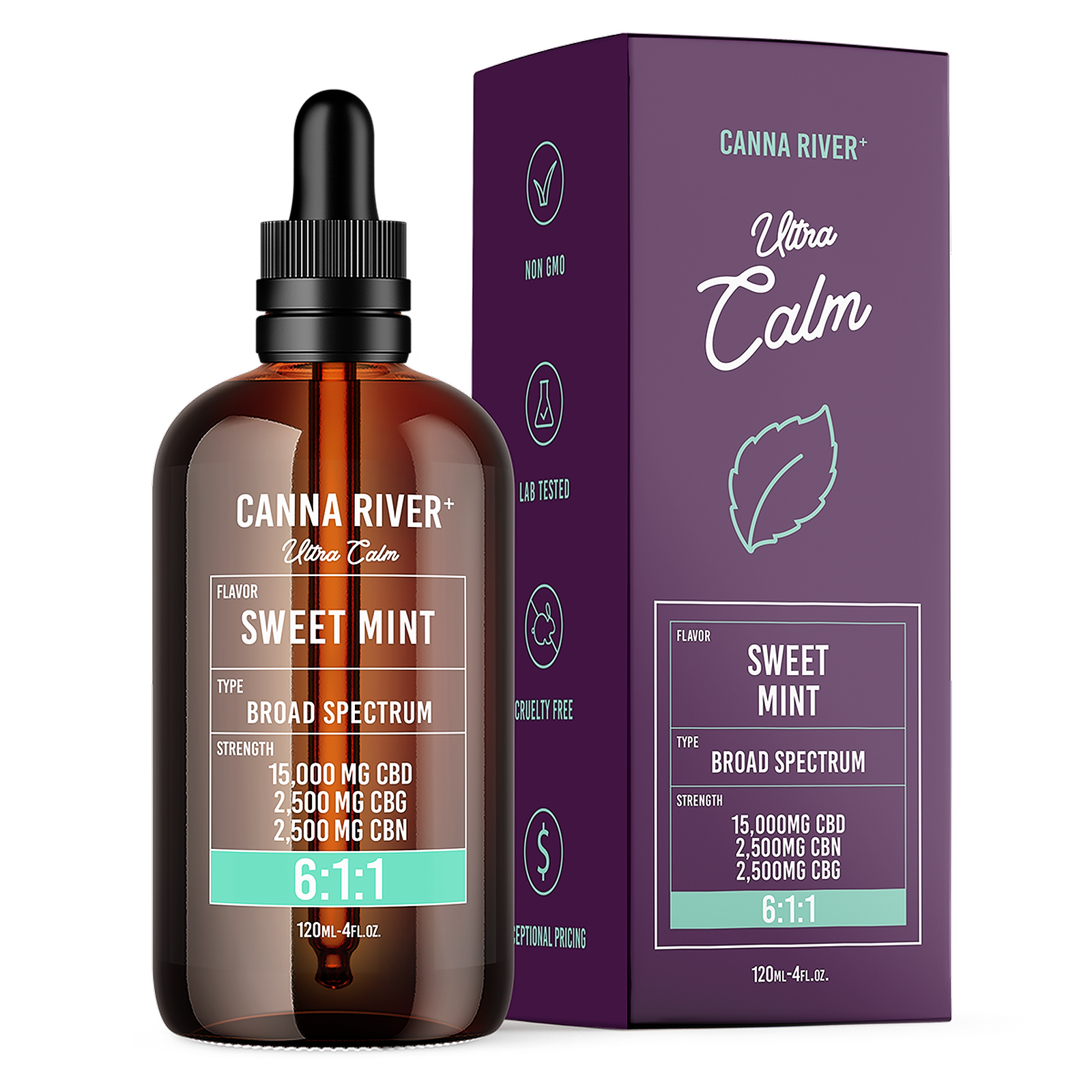 Canna River: Ultra Calm Tincture - Sweet Mint / 20,000mg / 120mL | Leafly