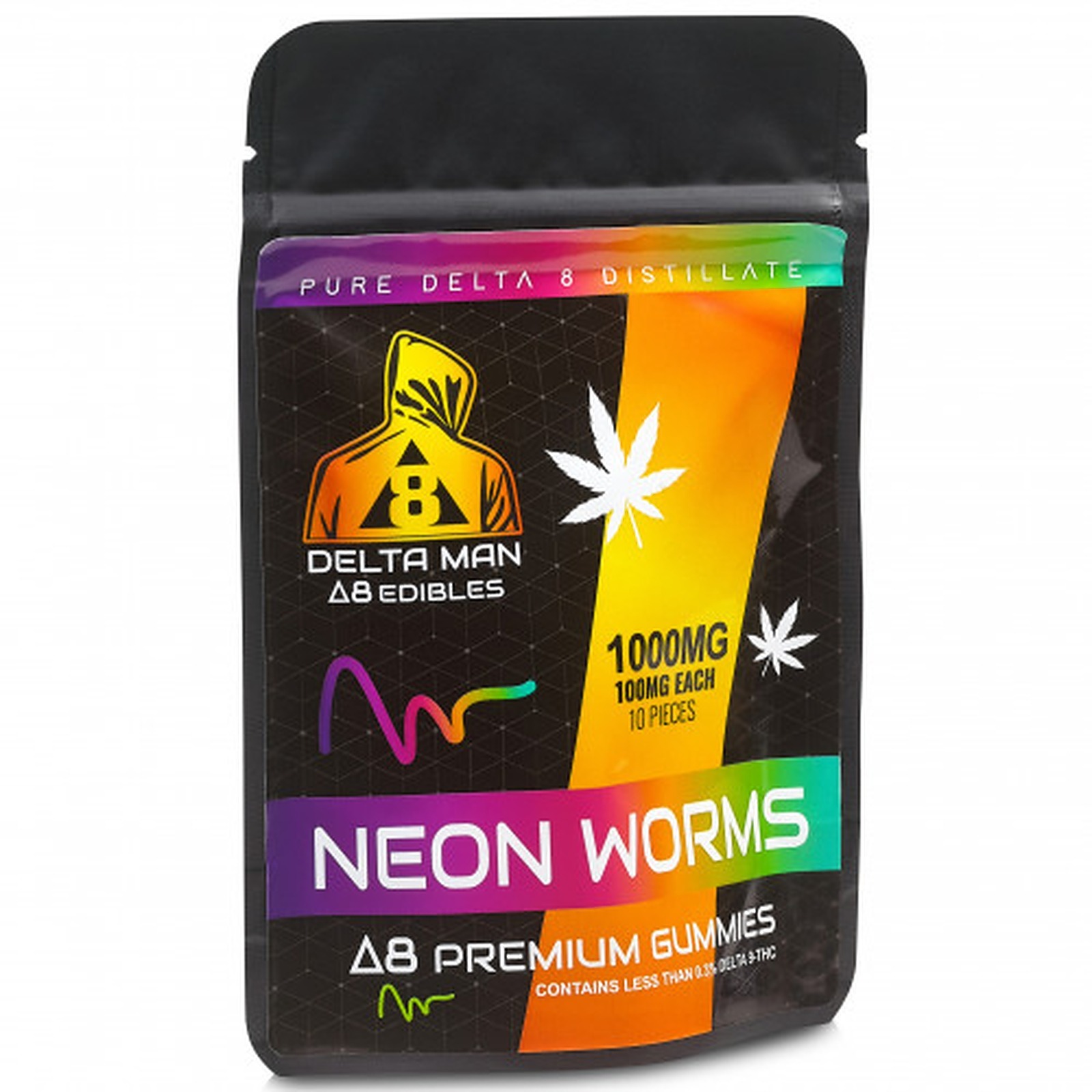 2381 CBD: Delta Man THC-O Neon Gummy Worms | 1000mg | Leafly