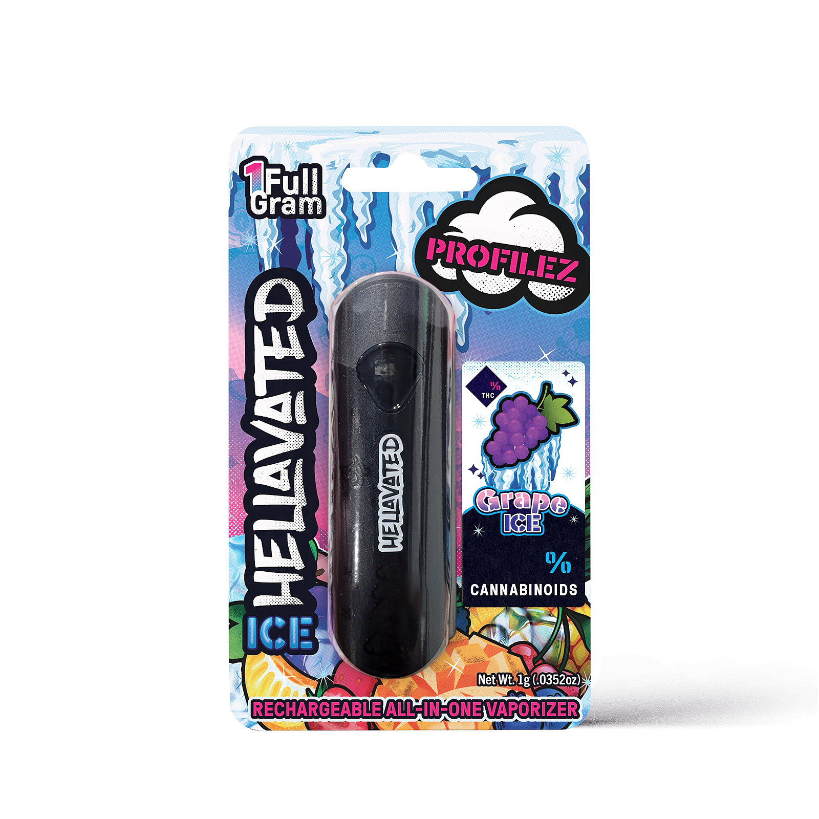 Hellavated: Grape Ice Profilez All In One 1g | Leafly