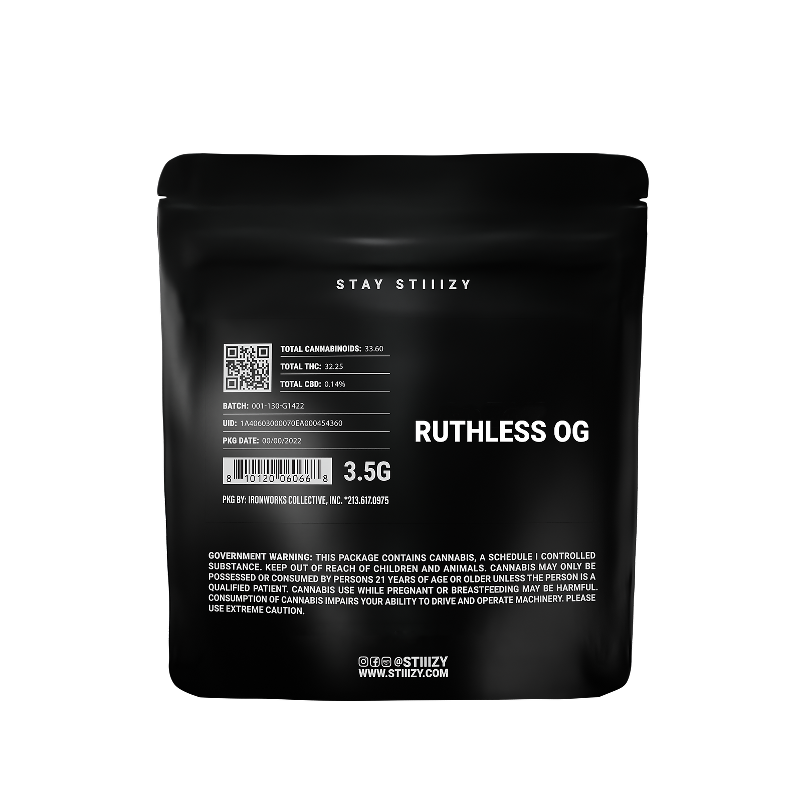 STIIIZY: RUTHLESS OG - BLACK LABEL 3.5G | Leafly