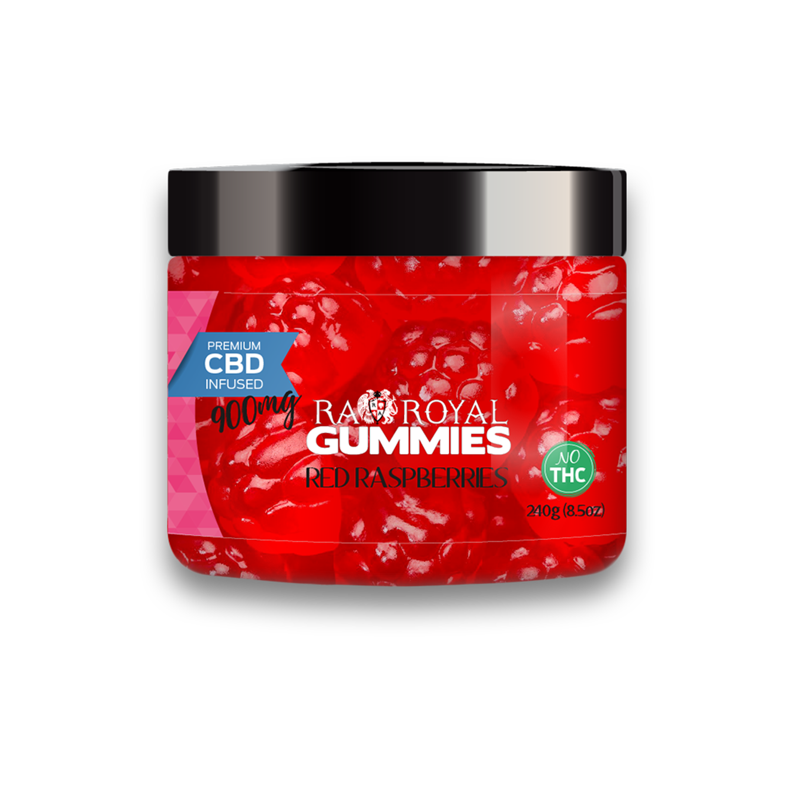 RA Royal: R.A. Royal Gummies: CBD Red Raspberry Gummy Jar (900 MG) | Leafly