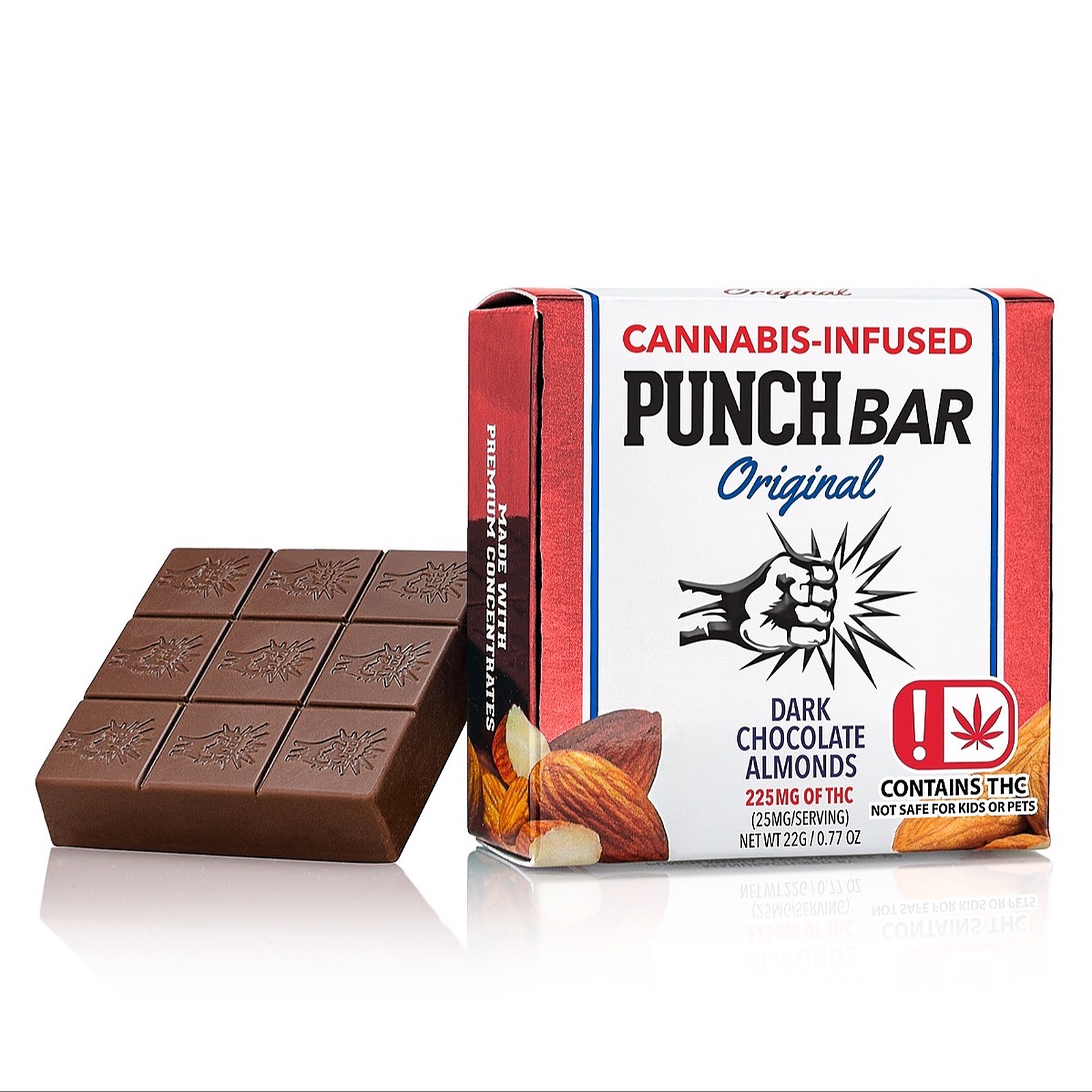 Punch Edibles & Extracts: Dark Chocolate Almond OK 225 Punch Bar | Leafly