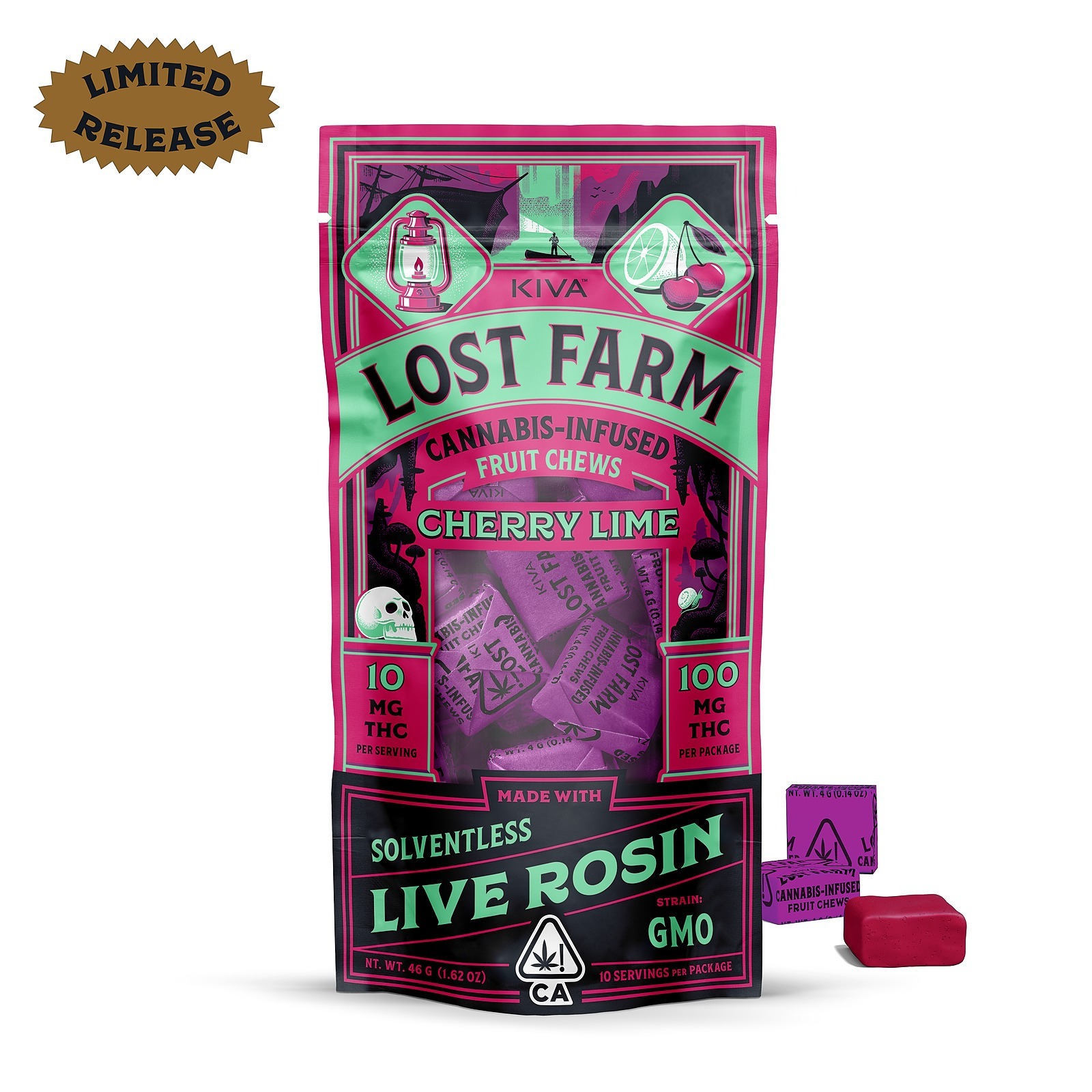 Lost Farm: 10mg Lost Farm 'Cherry Lime x GMO' Live Rosin Chews 100mg ...
