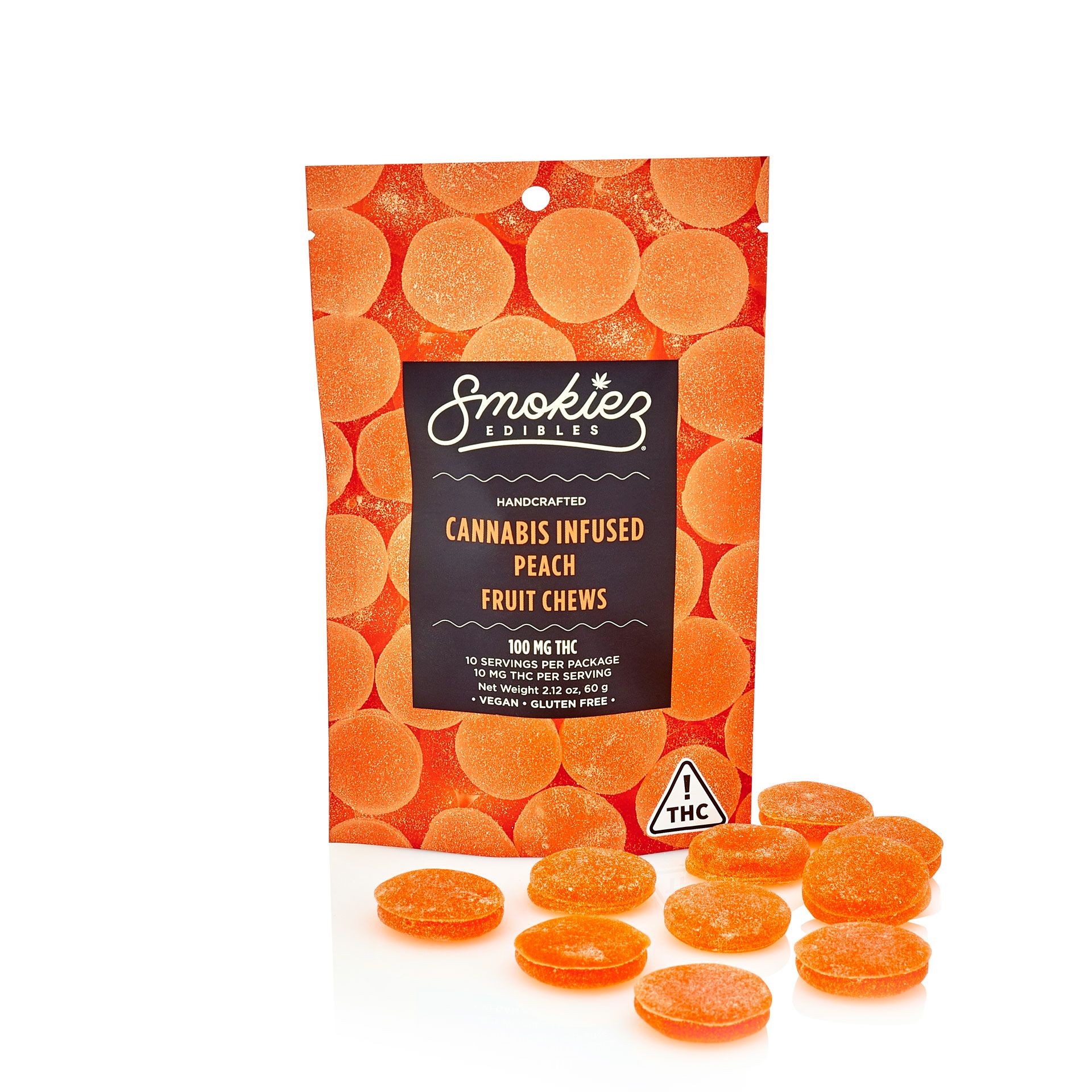 Smokiez Edibles: Peach Fruit Chews, 100mg THC - NV | Leafly
