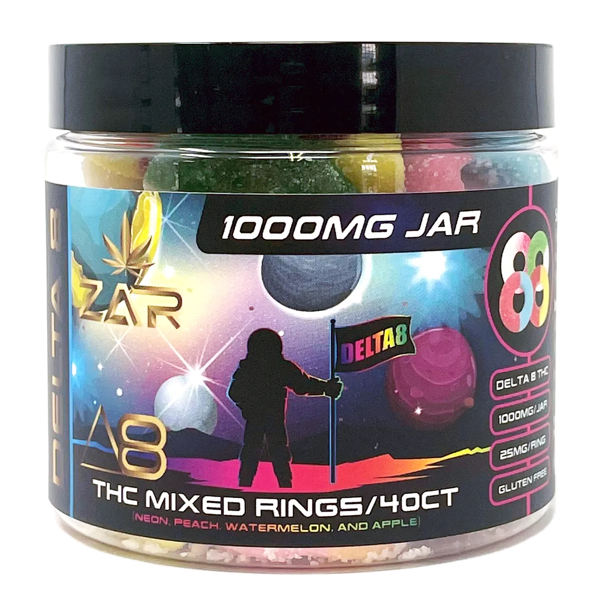 ZAR- Veterans Receive 22% Off!- 10% OFF With Code: LEAFLY: ZAR 25mg Delta 8 THC Mixed Rings | Leafly