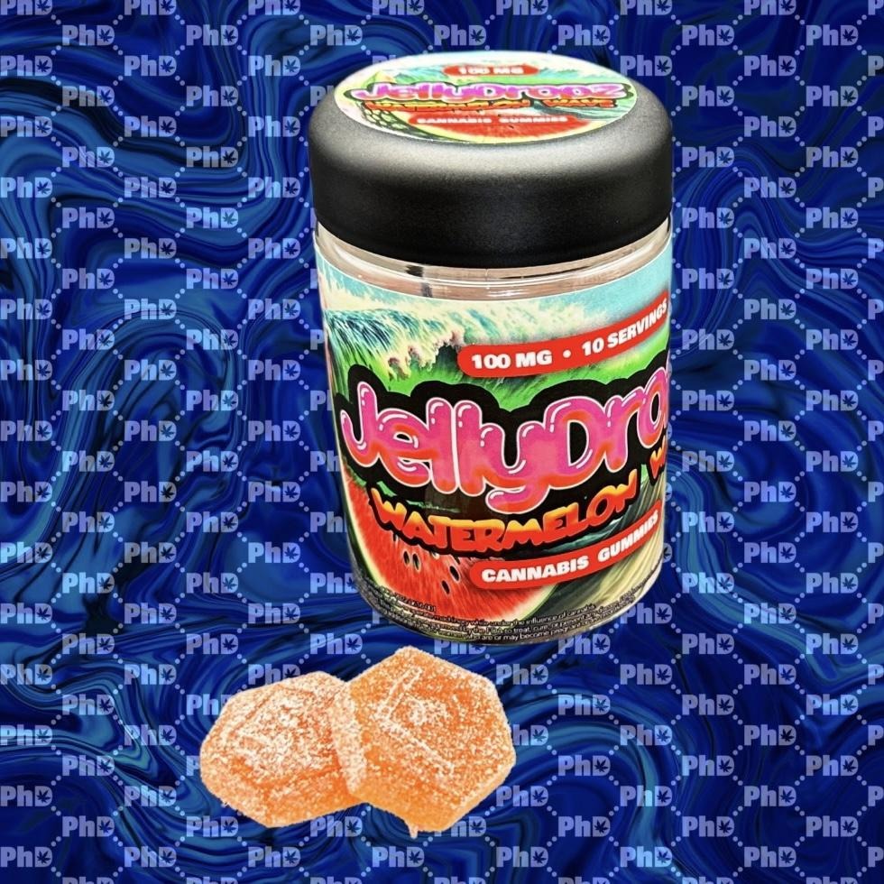Pharmicated: Jelly Dropz Gummies - 100mg - Watermelon Wave | Leafly