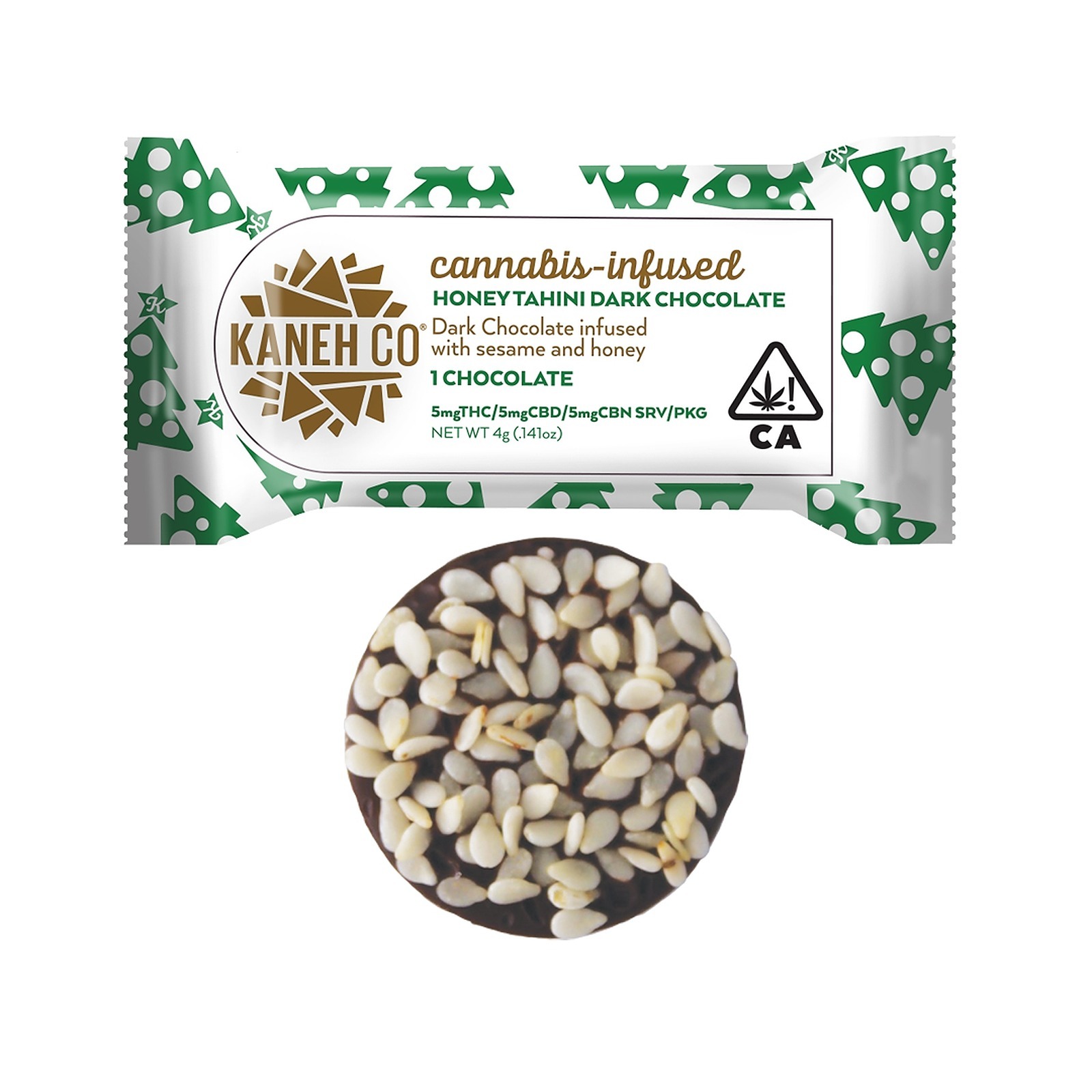 Kaneh Co.: SOLOS Honey Tahini Dark Chocolate [1pc] 1:1:1 THC:CBD:CBN ...