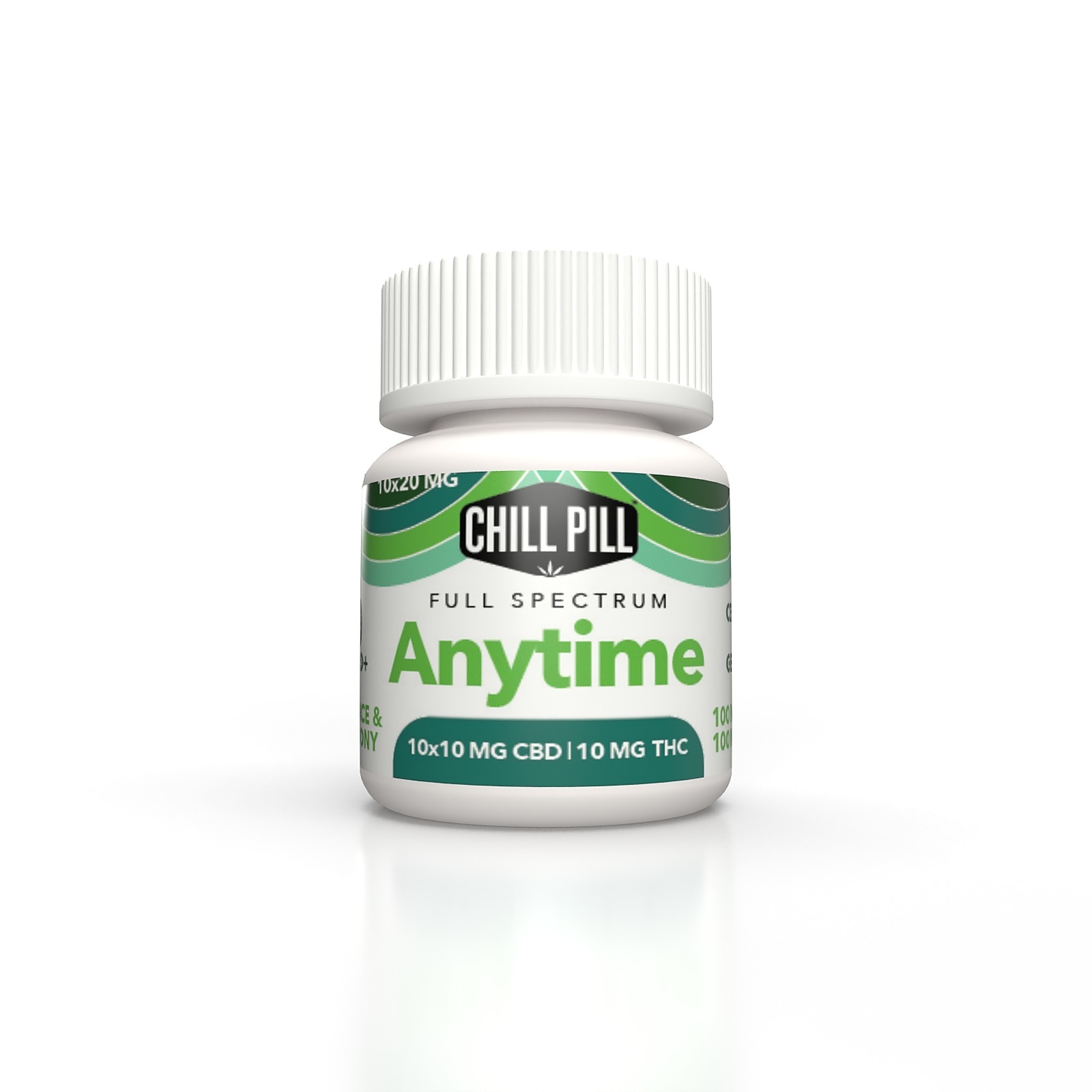 Chill Pill: 1:1 AnytimeCaps Sample Tube (10 count) 10 mg THC/10 mg CBD ...